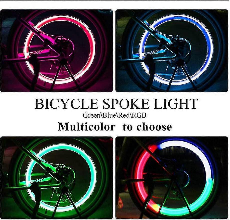 4 X Led Bike Wheel Light, Waterproof Led Bike Wheel Light With 3 ...