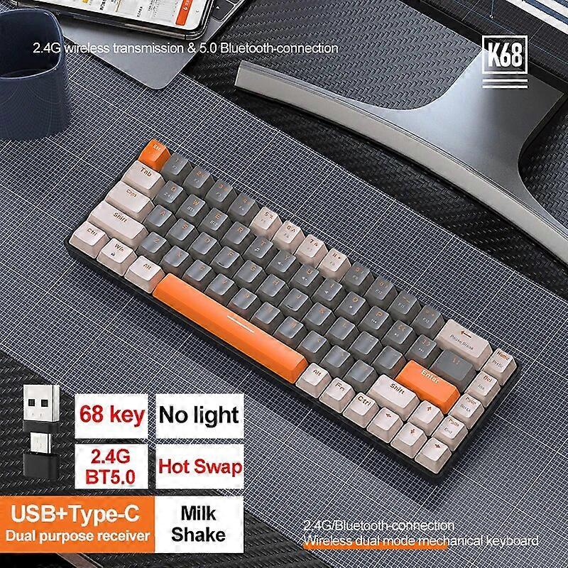 K68 Bluetooth-Compatible 5.0 Wireless Mechanical Keyboard 68 Keys ...