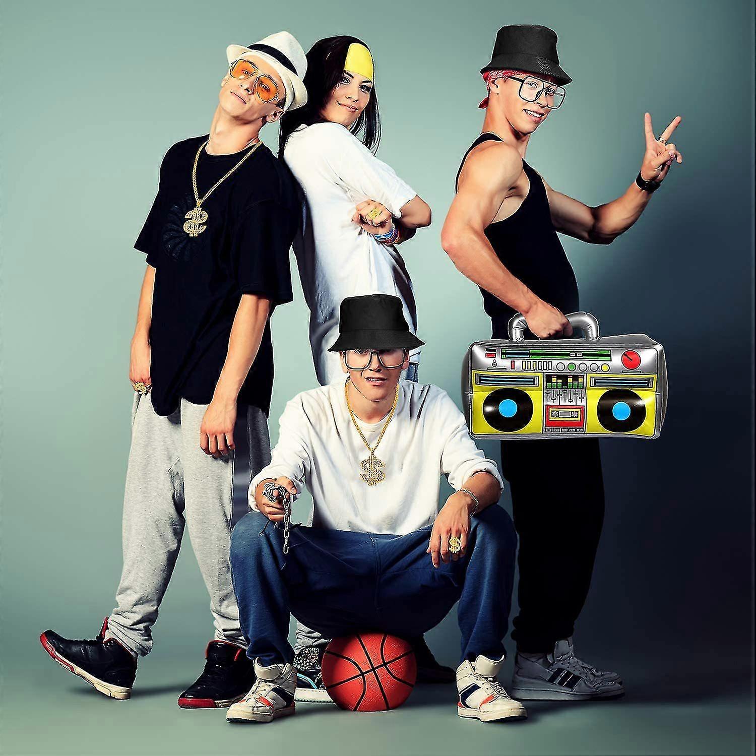 4 Pcs/set 80s 90s Hip Hop Costumes Outfit Accessories Rapper Clothes ...