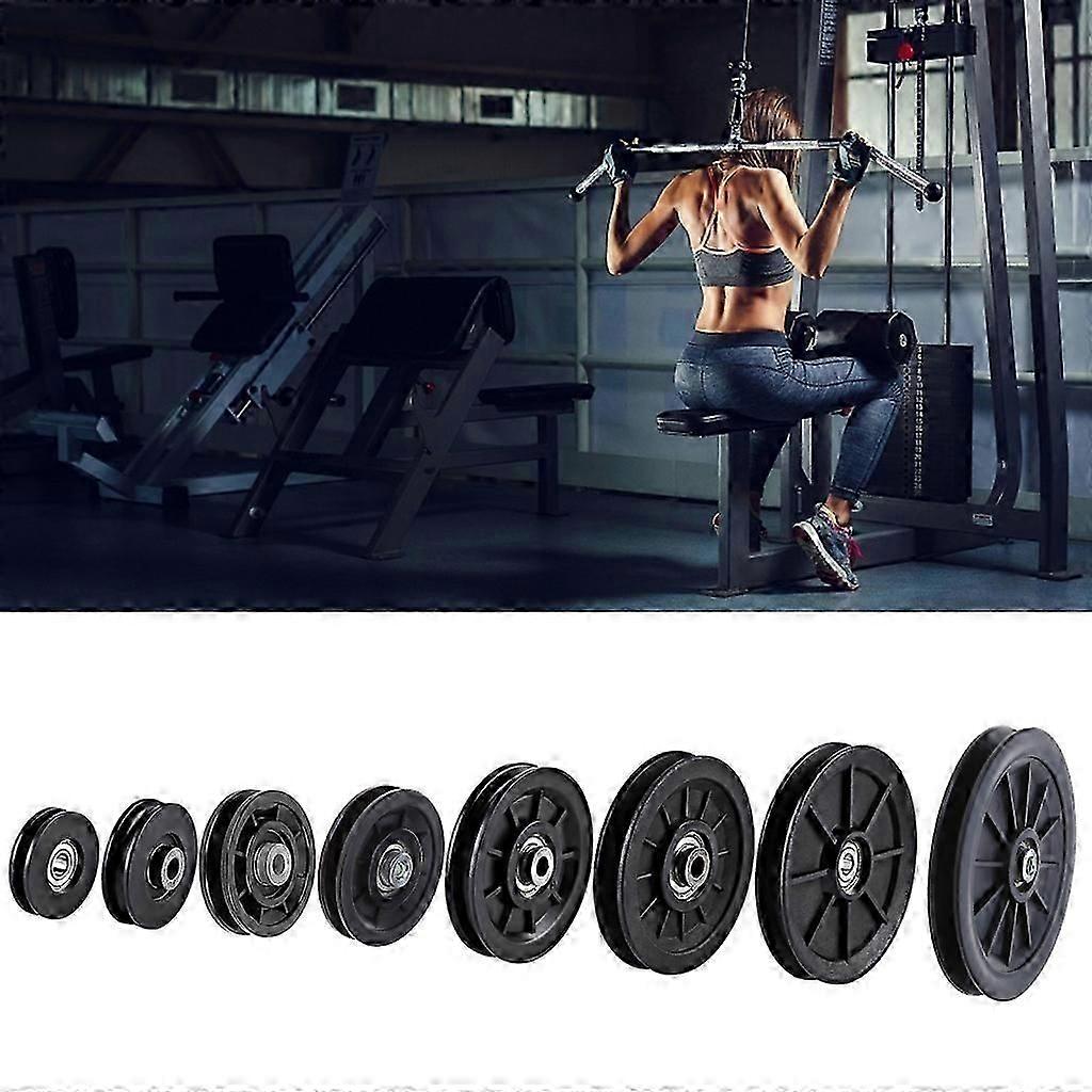 Round Black Wheel Cable Gym Fitness Equipment Machine Part and Pulley ...