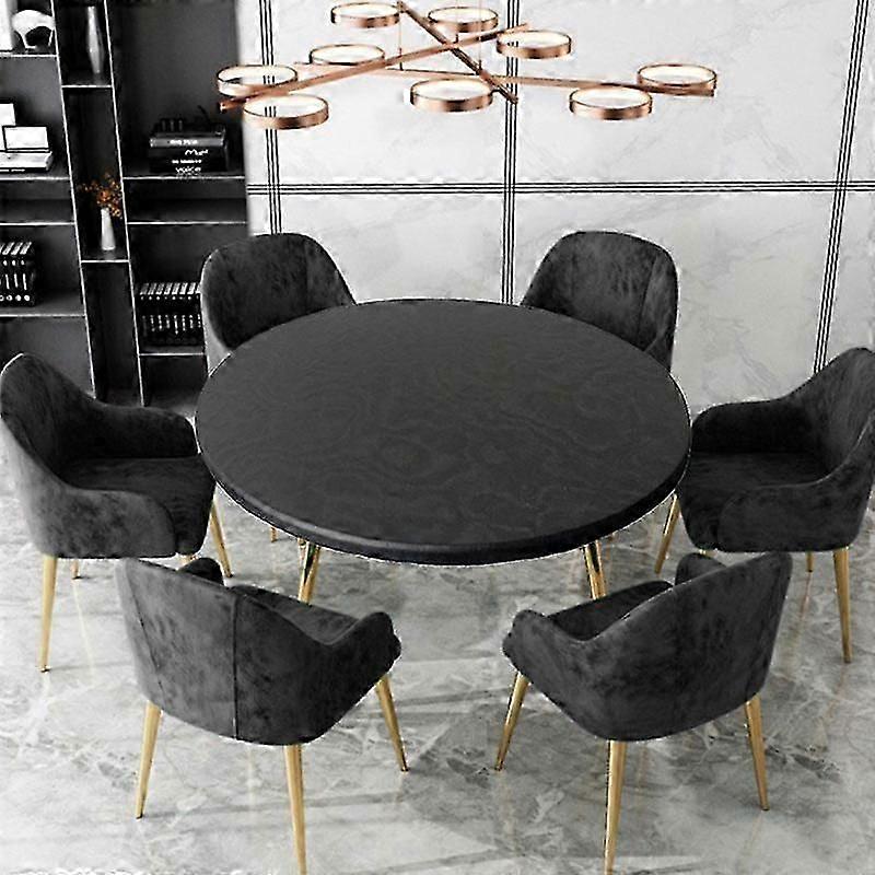 Round 100cm Elastic Fitted Tablecloth Protector Table Cover Waterproof ...