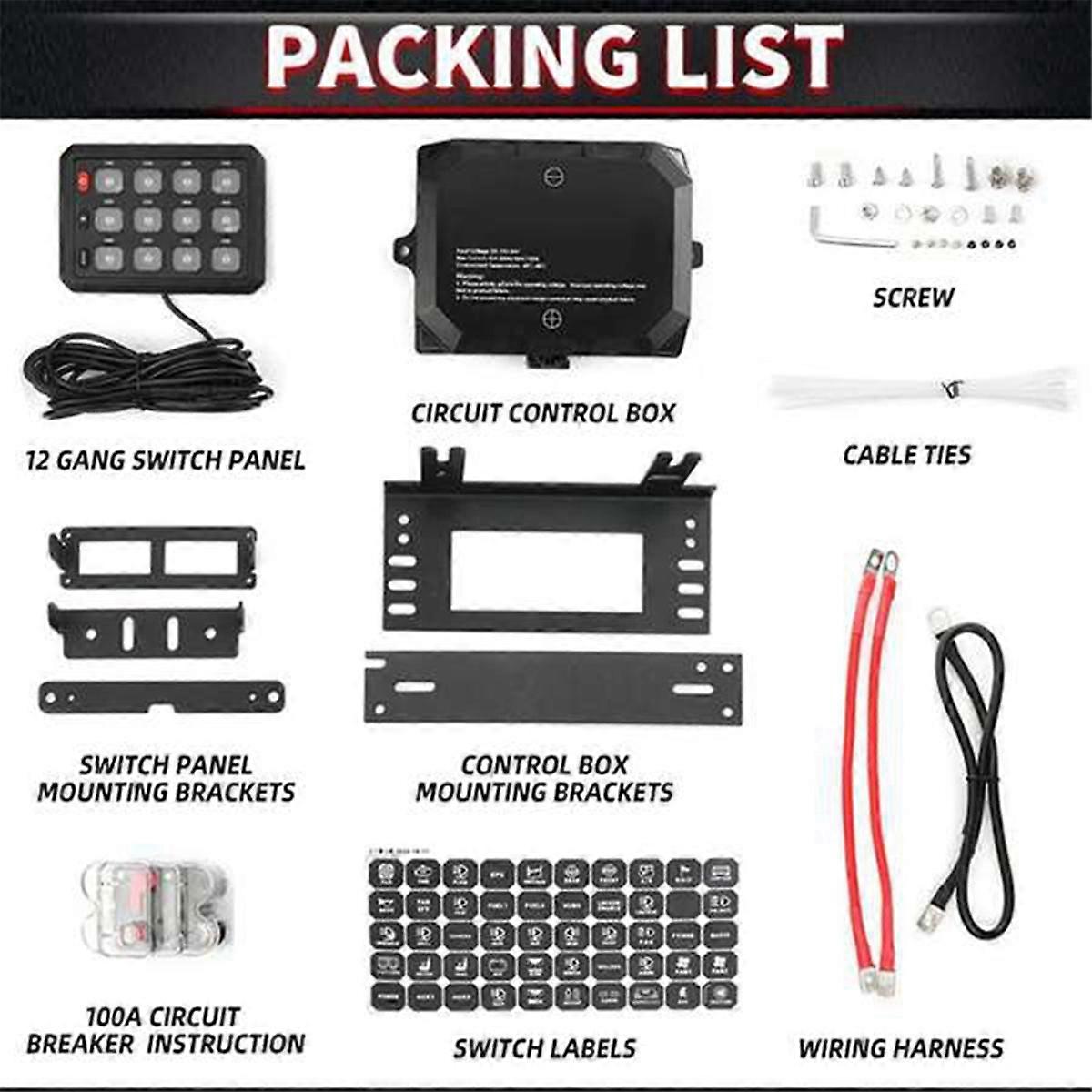 12 Gang Switch Panel RGB Switch Pod 12v Switch Panel for Car Truck ...