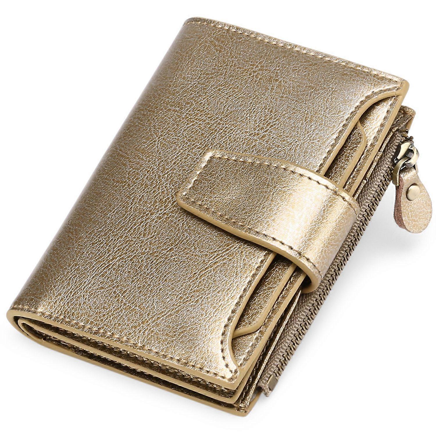 Genuine leather wallet with 14 compartments card holder wallet bronze ...