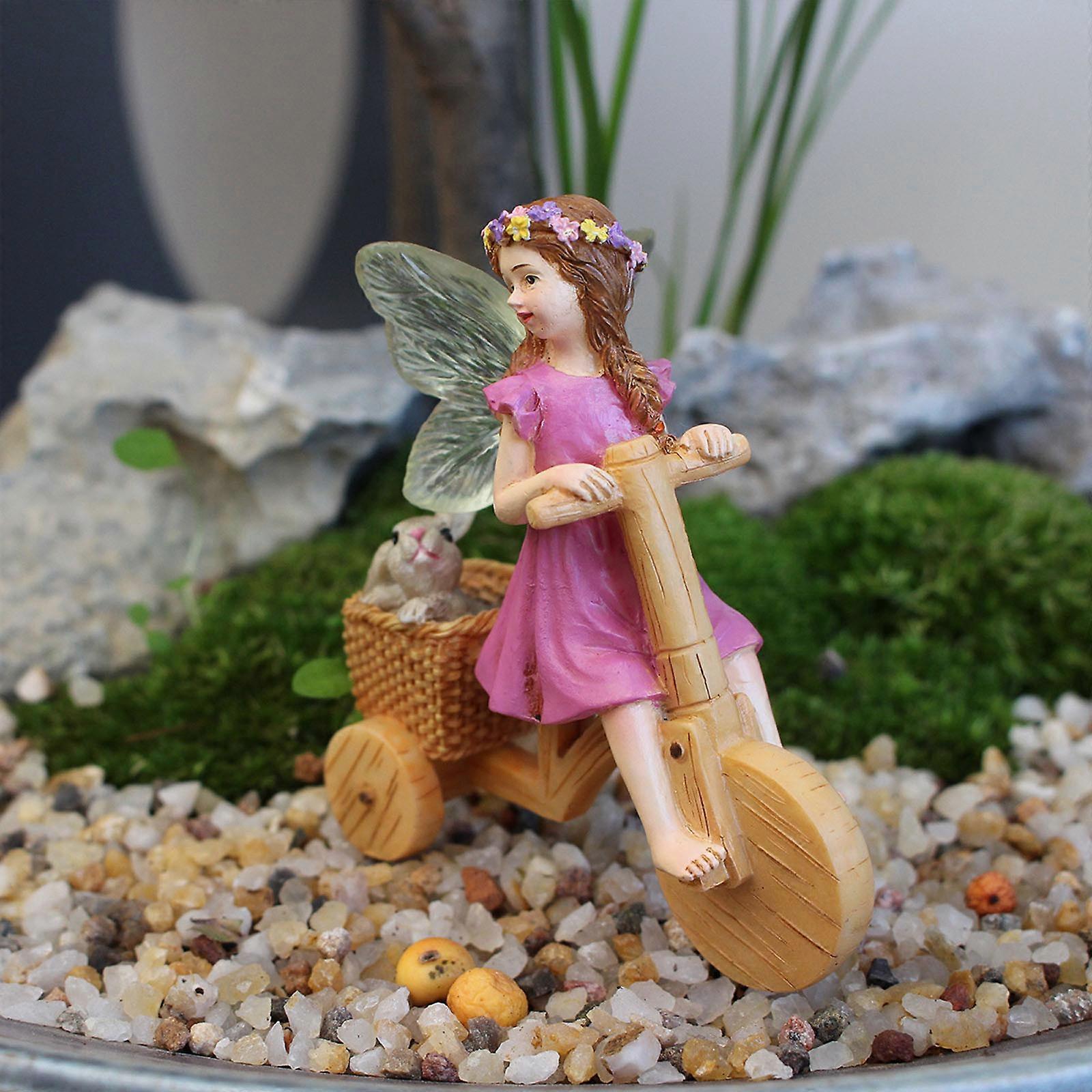 Girl Biker Resin Decorations Garden Miniature Patio Planter Decorative ...