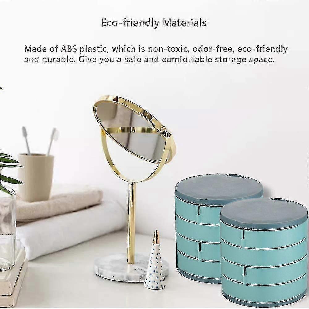 , Women's Jewelry Storage Box Earring Frame, 5-layer Rotary Travel ...