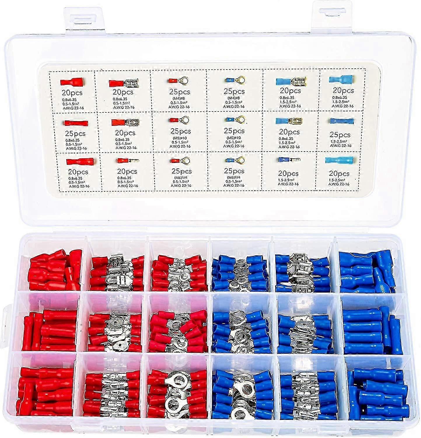 400pcs Crimp Connectors, Electrical Crimp Terminals With 18 Sizes ...
