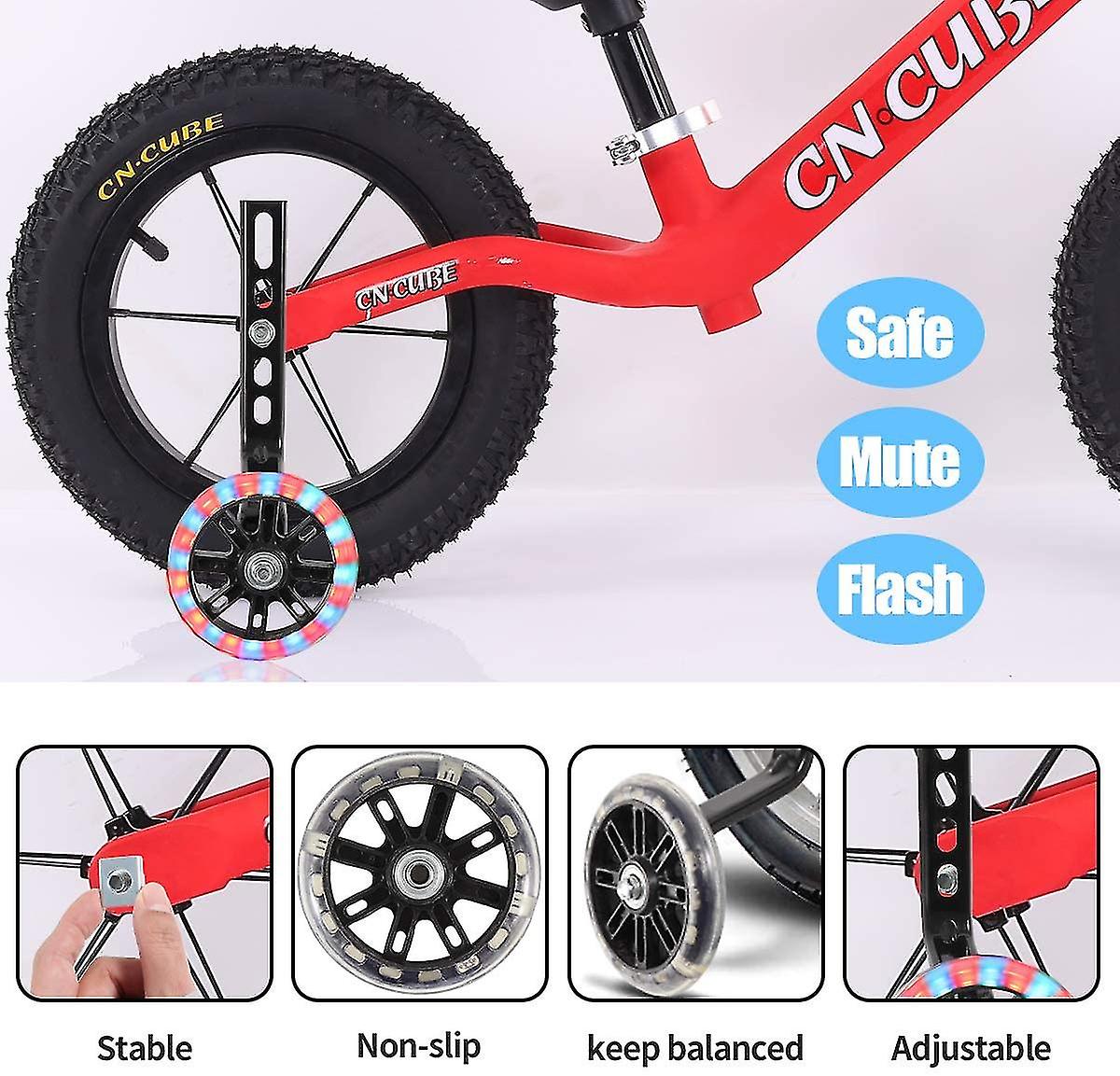 Bicycle Training Wheels For Kids, Black Bike Stabilizers Support Wheels ...