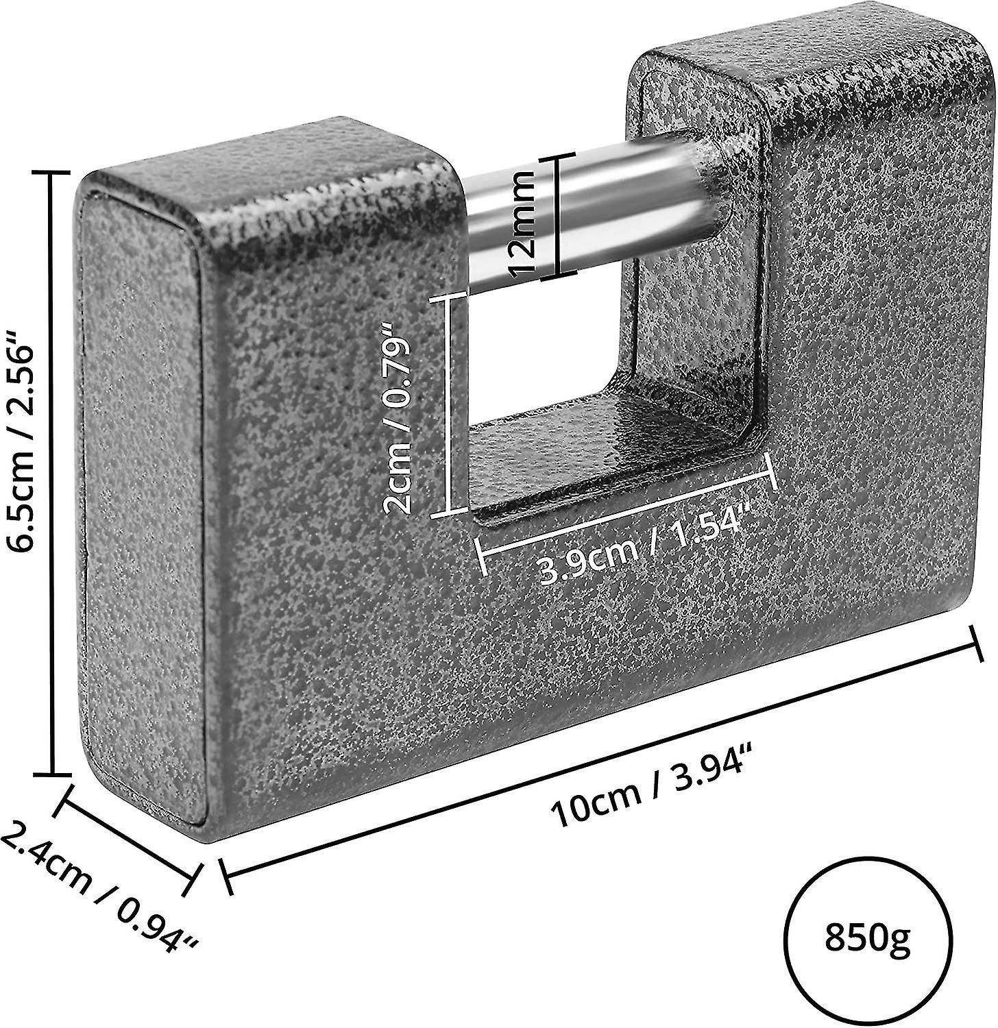 Heavy Duty Outdoor Padlock With 4 Keys-large One Piece Solid Hardened ...
