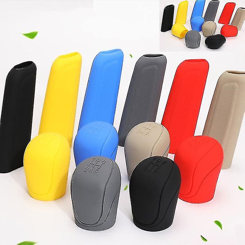 Universal Car Gear Hand Shift Knob Cover Silicone Handbrake Non-slip ...