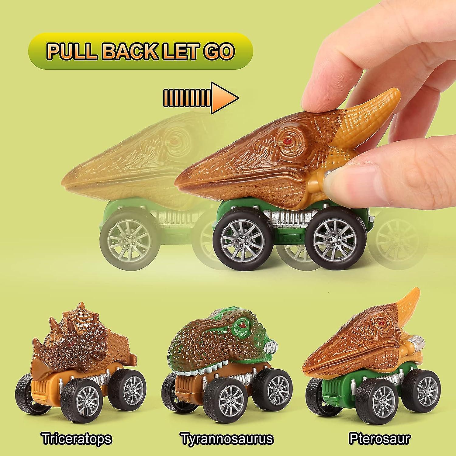 Dinosaur Toy Trucks For Kids - 28 Pack Dinosaur Toys Pull Back Cars Set ...