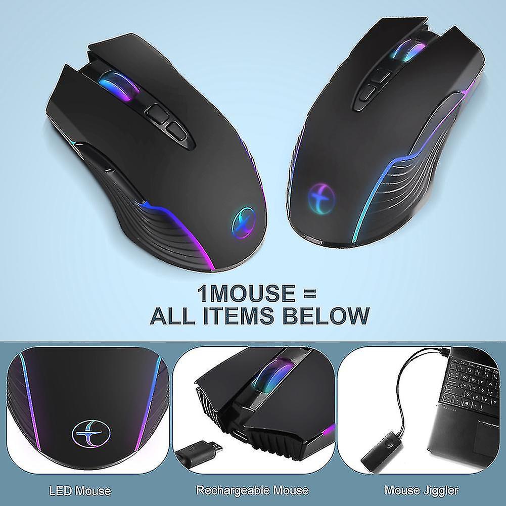 Wireless Mouse Mouse Jiggler Mouse Mover Led Rechargeable 2.4g Mause ...