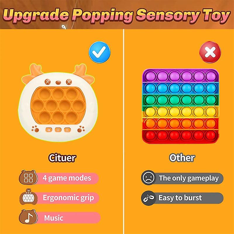 Pop Light Fidget Game Quick Push Bubble Game Handle Toys Boys & Girls ...