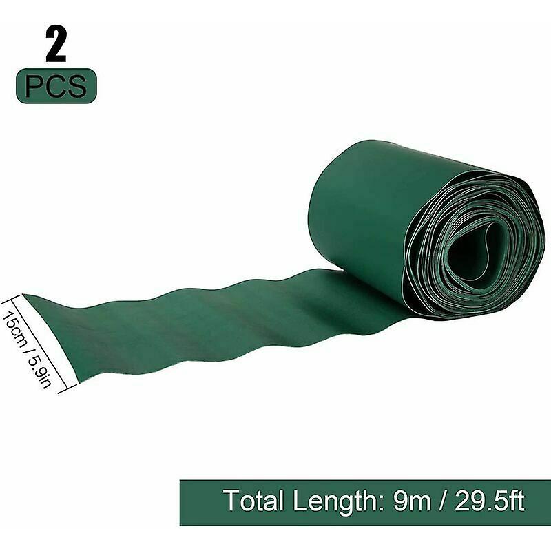 2 PCS Flexible Lawn Edging 9M 15CM, Lawn Fence Plastic Garden Edging ...