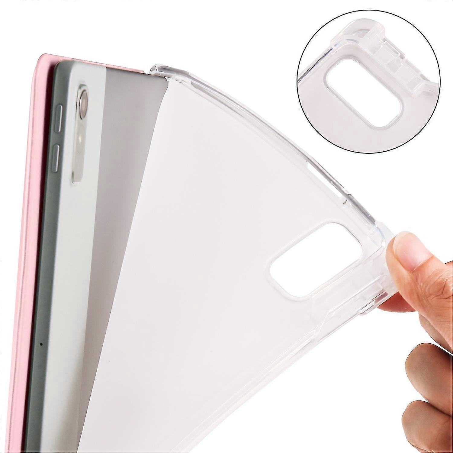 For Lenovo Tab P11 Gen 2 Transparent Pen Tray Tri-Fold Leather Case ...