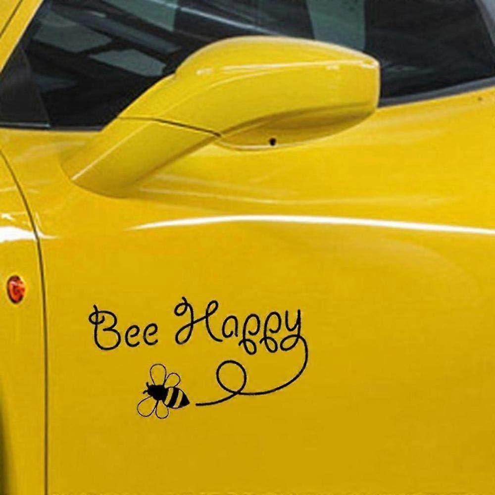 2 PCS Bee Happy Bumblebee Vinyl Sticker for Car Window 15.4cm x 8.5cm ...