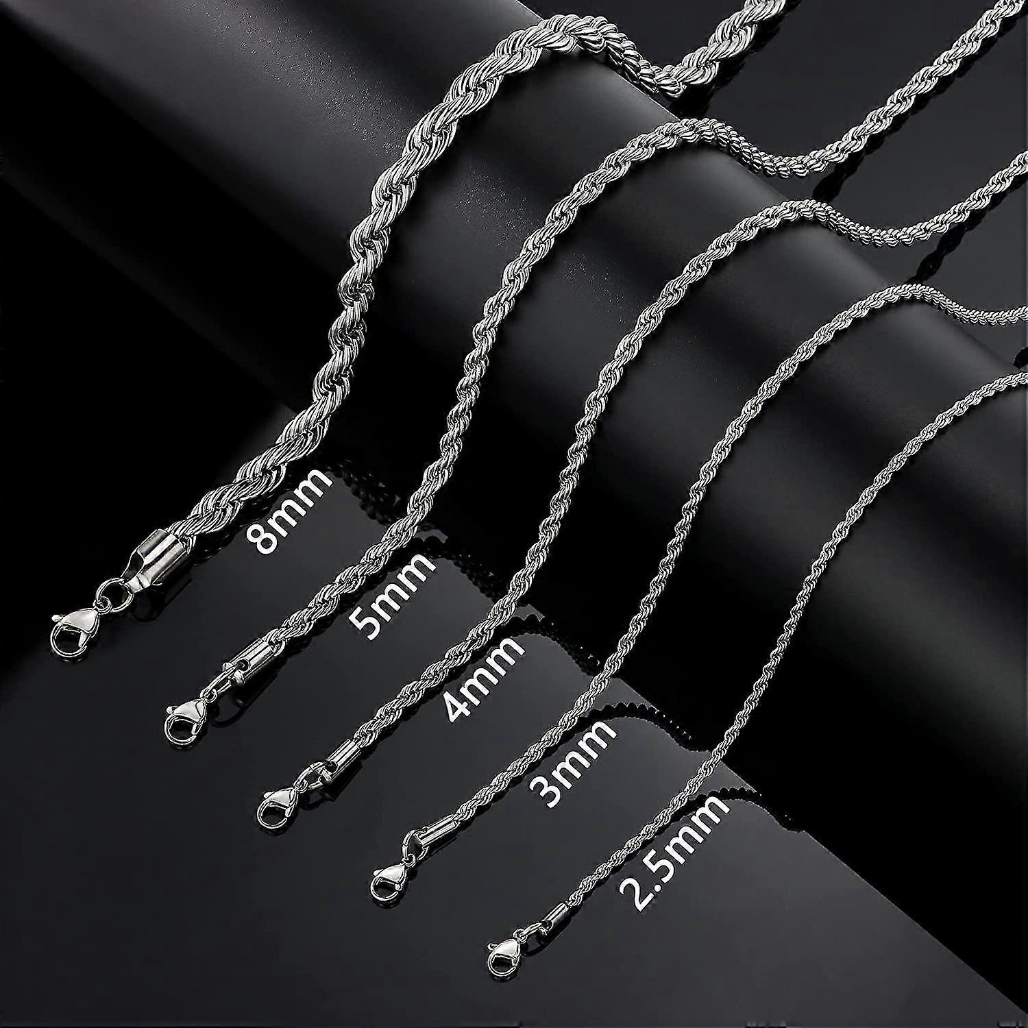 Twist Chain Necklace - Stainless Steel Rope Jewelry For Men & Women ...