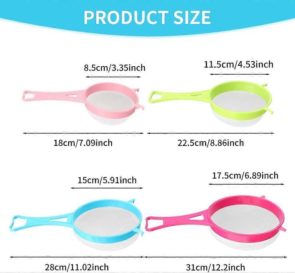 4 Pcs Strainer Set, Multi-Purpose Kitchen Fine Mesh Food Sieve Set with ...