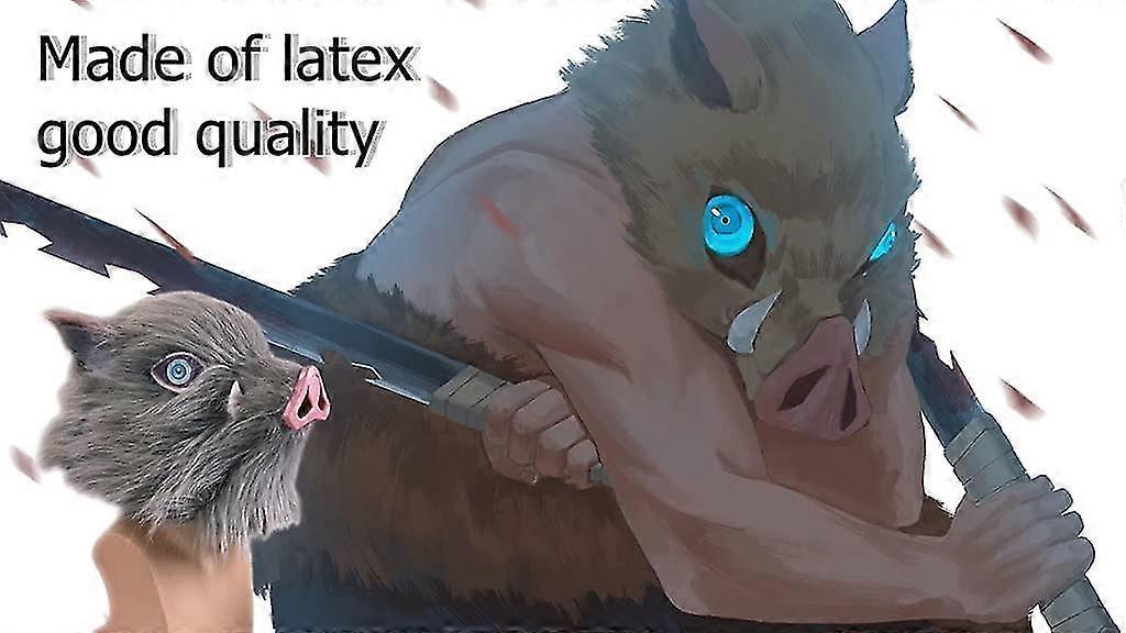 Demon Slayer Mask Hashibira Inosuke Cosplay Costume Latex Pig Head ...