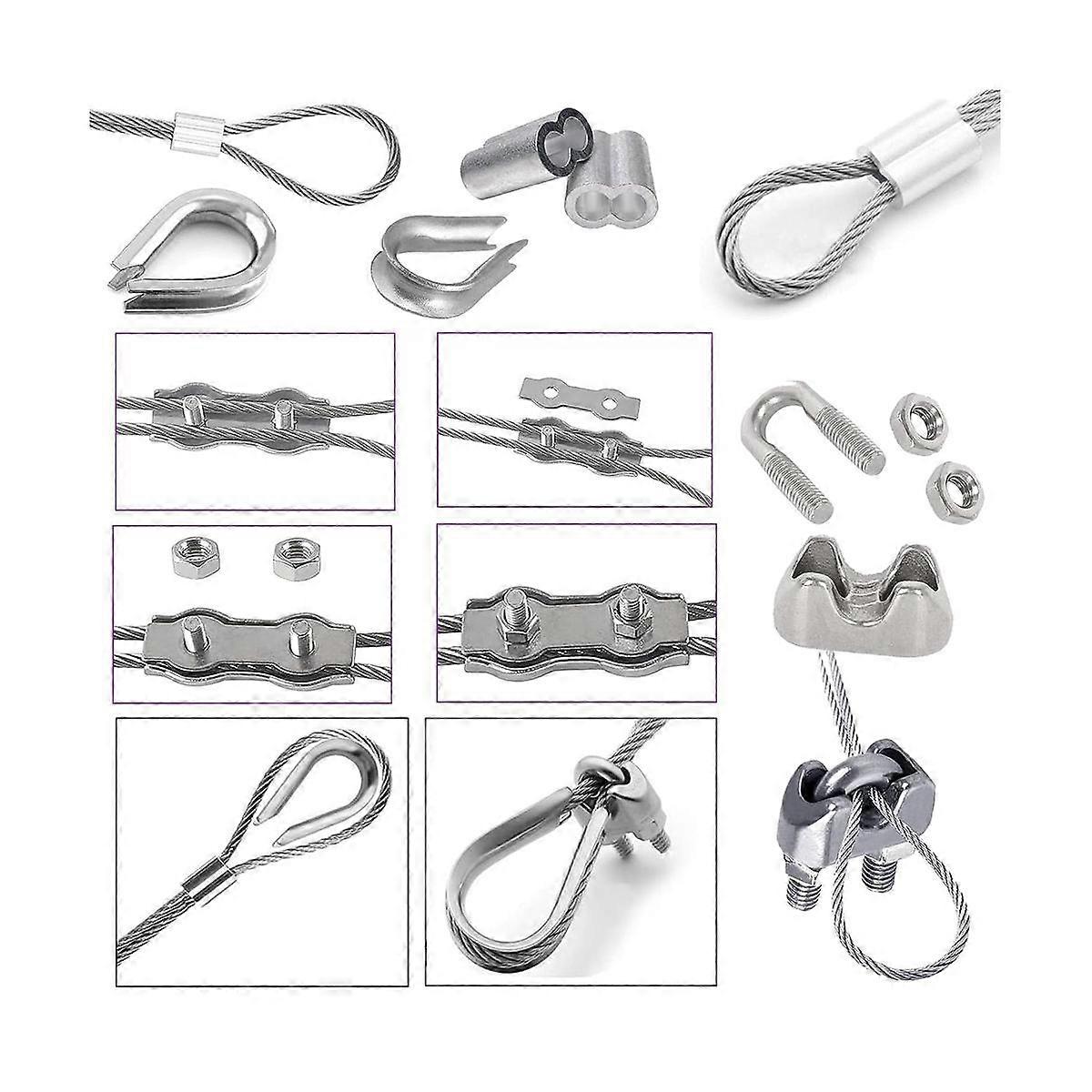 30 turnbuckle M5 wire tensioner set with turnbuckle wire rope clamp ...