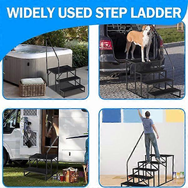 RV Step 3 Step Ladder, Upgrade RV Step with Handrails, Heavy Duty RV ...