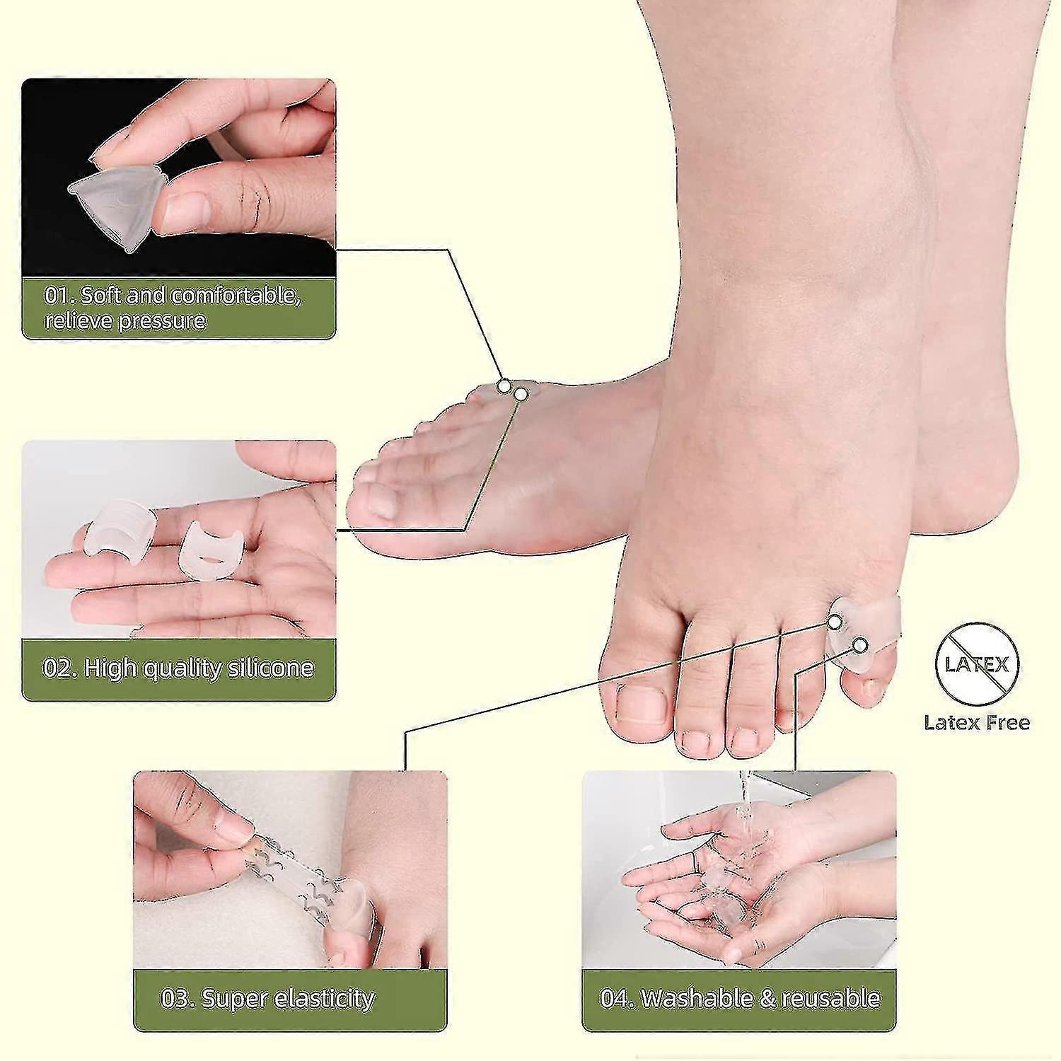 Gel Toe Separators,10 Pack Pinky Toe Spacers For Overlapping Toes ...