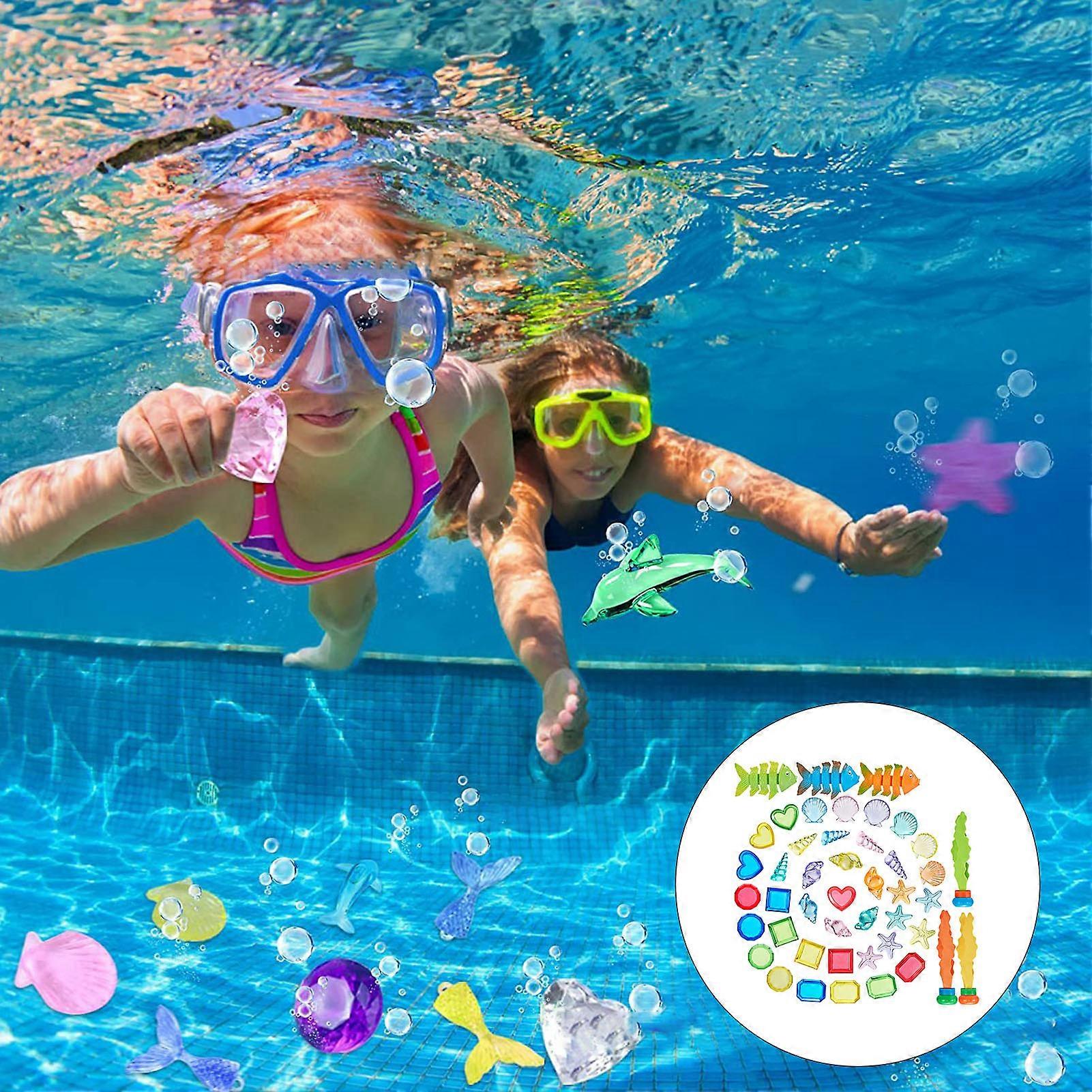 20/32/40/46Pcs Kids Diving Pool Toy Fish Seahorse Starfish Sea Snail ...