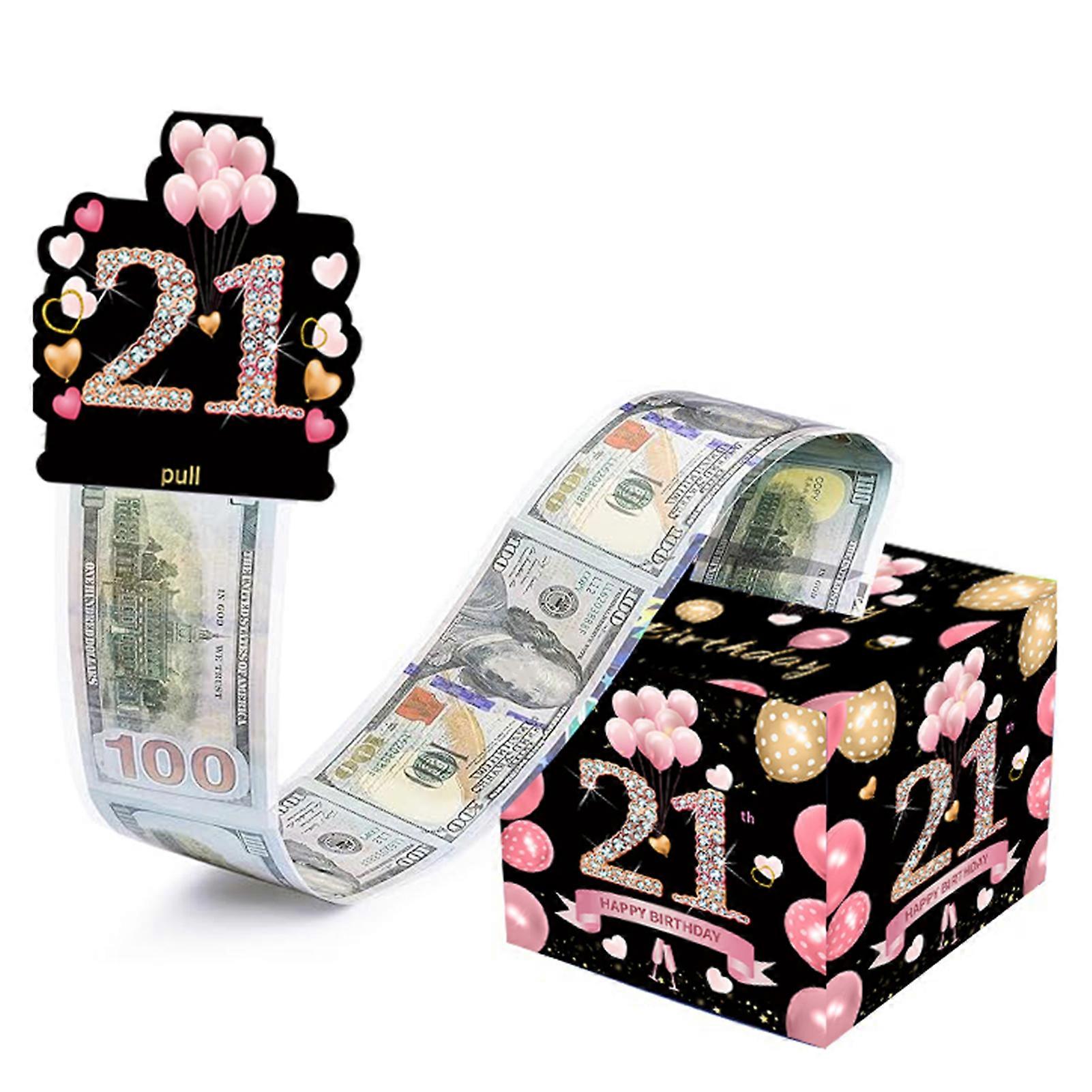 16th 21st Happy Birthday Money Box Surprise Pull Out Money Gift Box ...