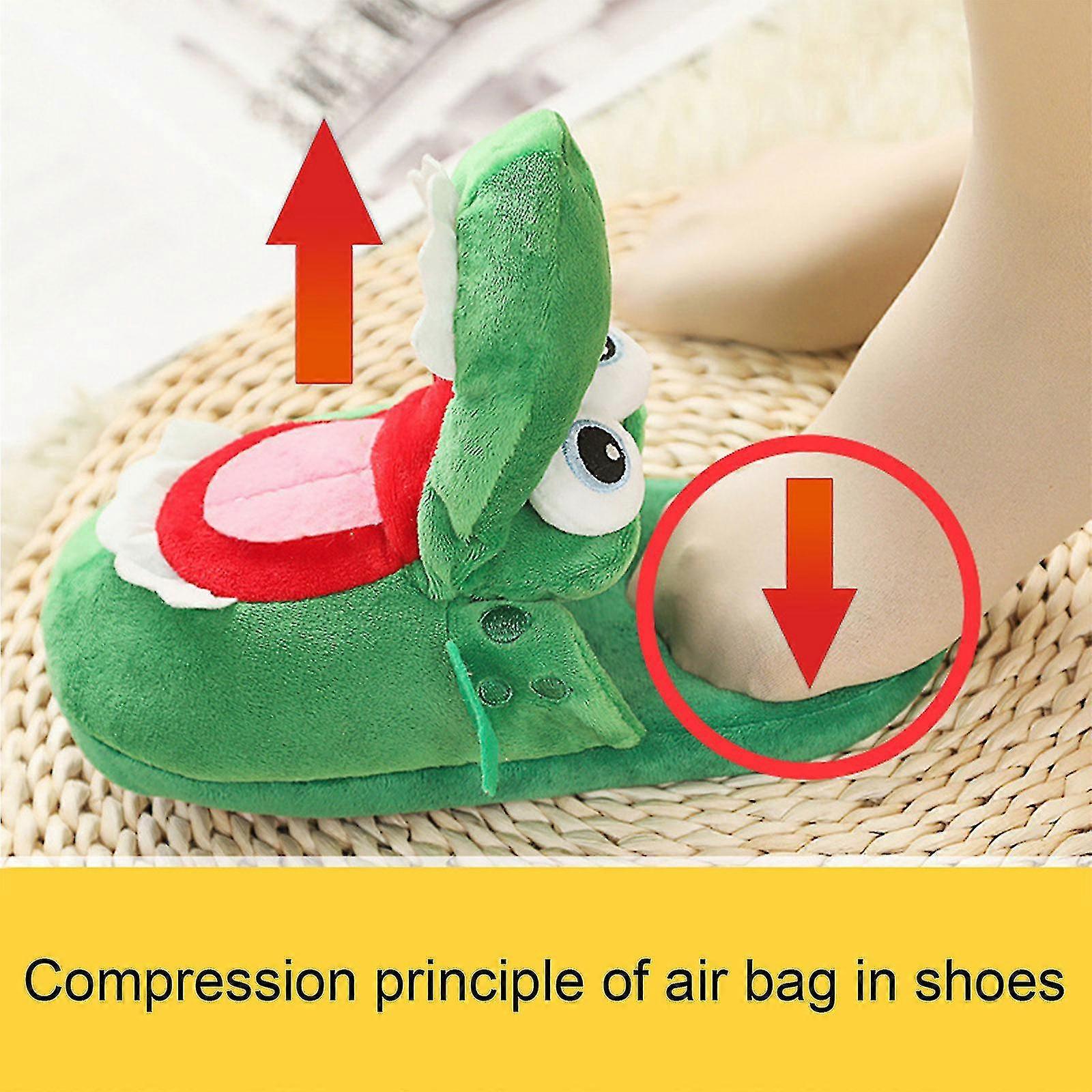 Crocodiles Plush Slippers With Open Mouth Cotton Slippers With A Moving ...