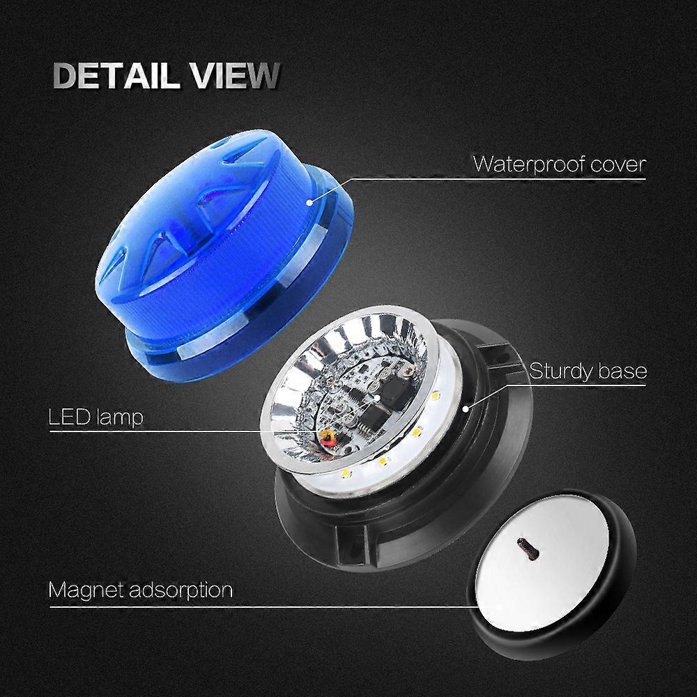 Magnetic Base LED Blue Emergency Strobe Light Car Police Roof Flashing ...