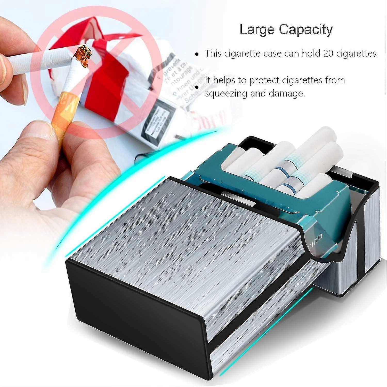 Cigarette Case, 3 Pieces Metal Cigarette Box With Magnetic Closure ...