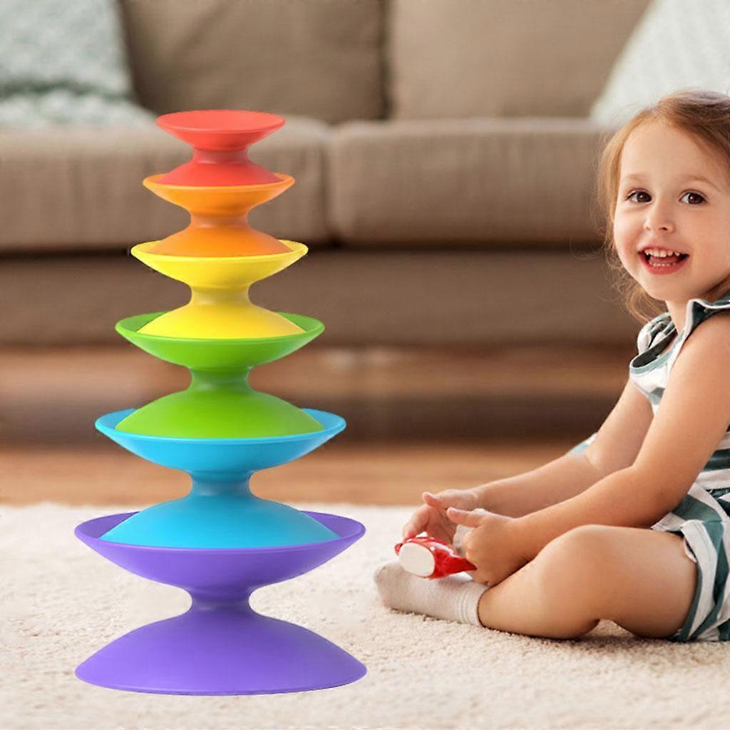 Baby Stacking Rings Toys Building Circle Stacker Sensory Educational ...