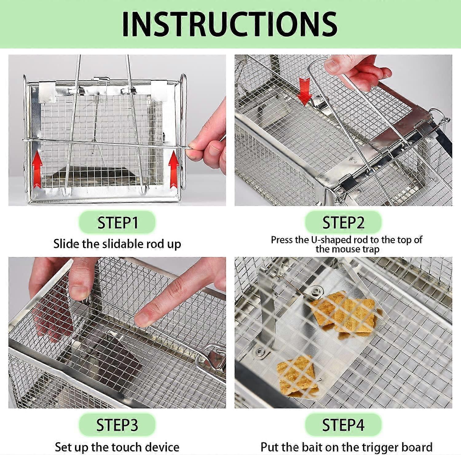 Catch Trap, 2Pcs Catch Trap Cage, Reusable Rat Trap for Catching Mice ...