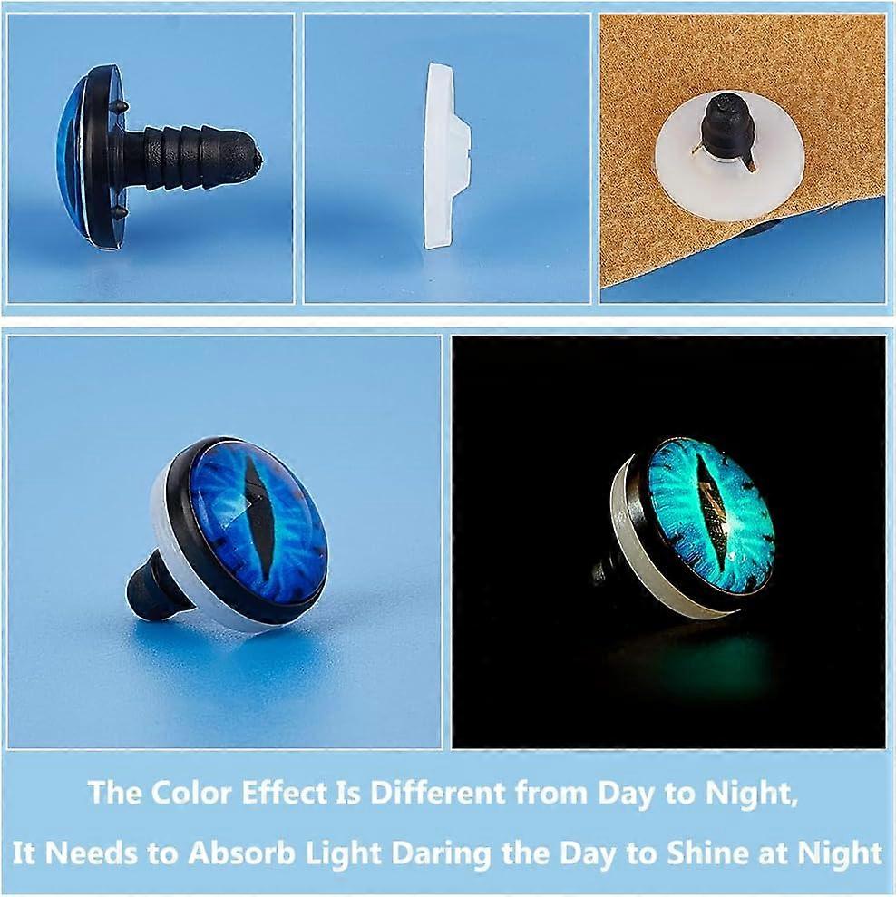 20 Sets Glow in The Dark Safety Eyes 20mm Luminous Plastic Safety Craft ...