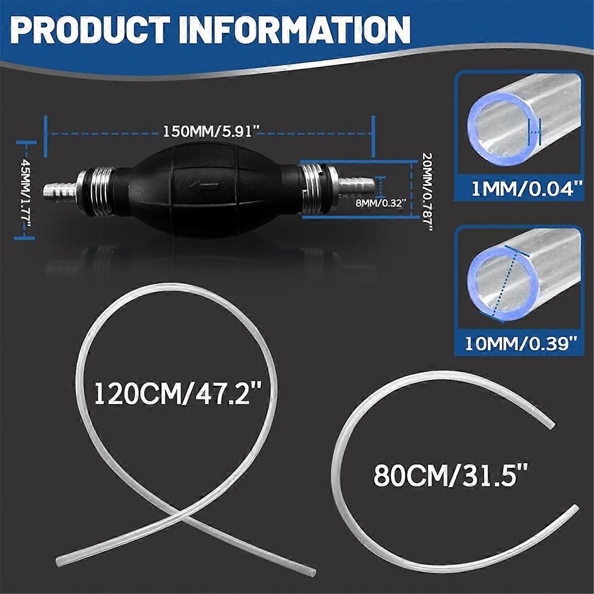 Gas Siphon Pump for Gasoline,Fuel Siphon Pump with Siphon Hose for ...