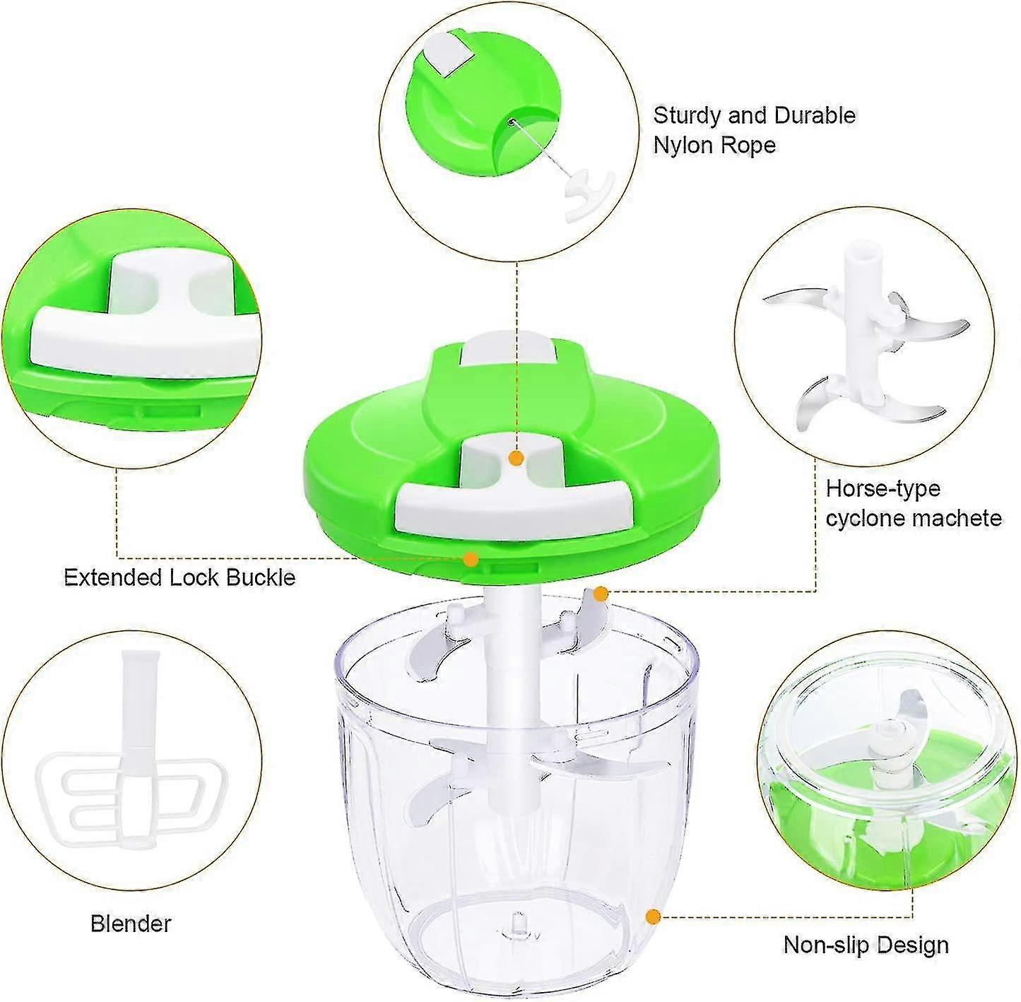 Onion Cutter With Cable Pull, 900ml Onion Chopper Food Processor ...