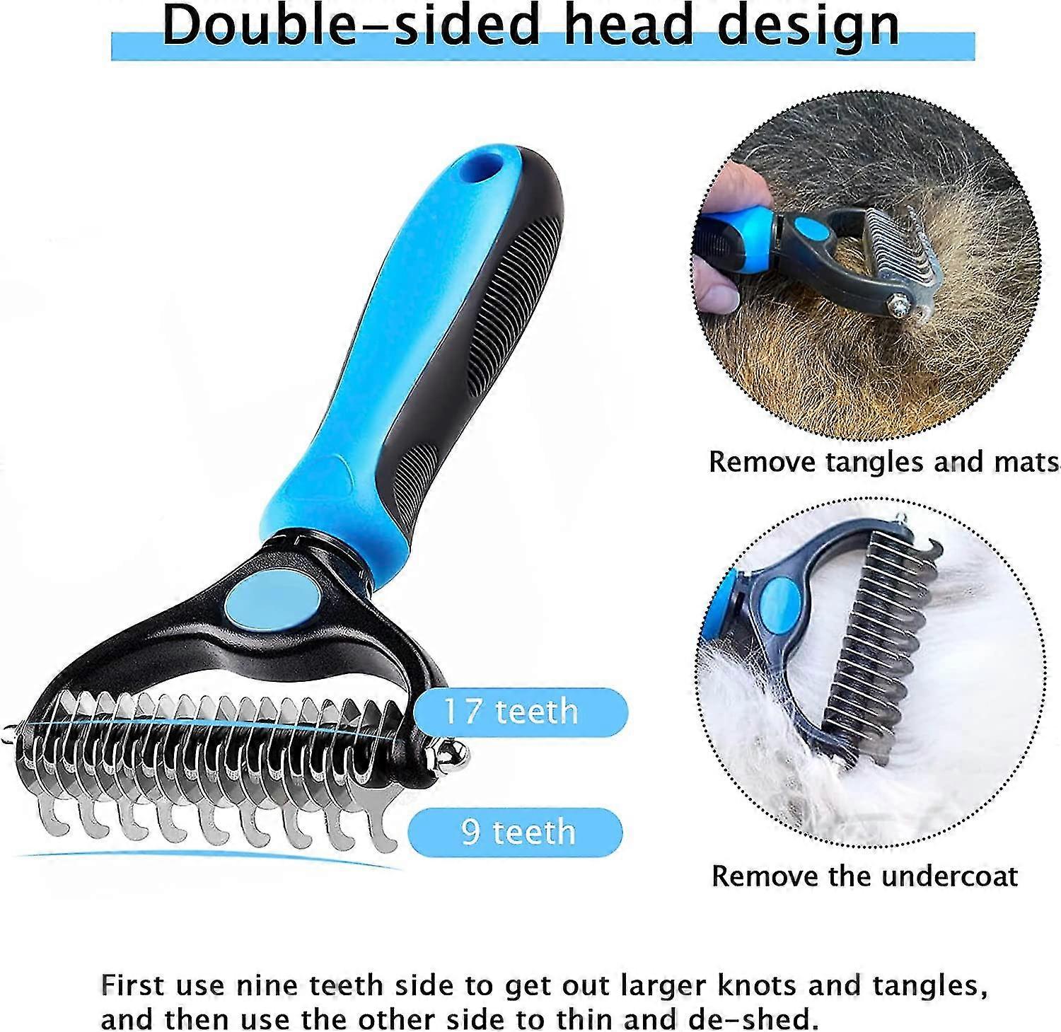 Long Haired Dog And Cat Brush - Pet Undercoat Grooming Brushes, Dog ...