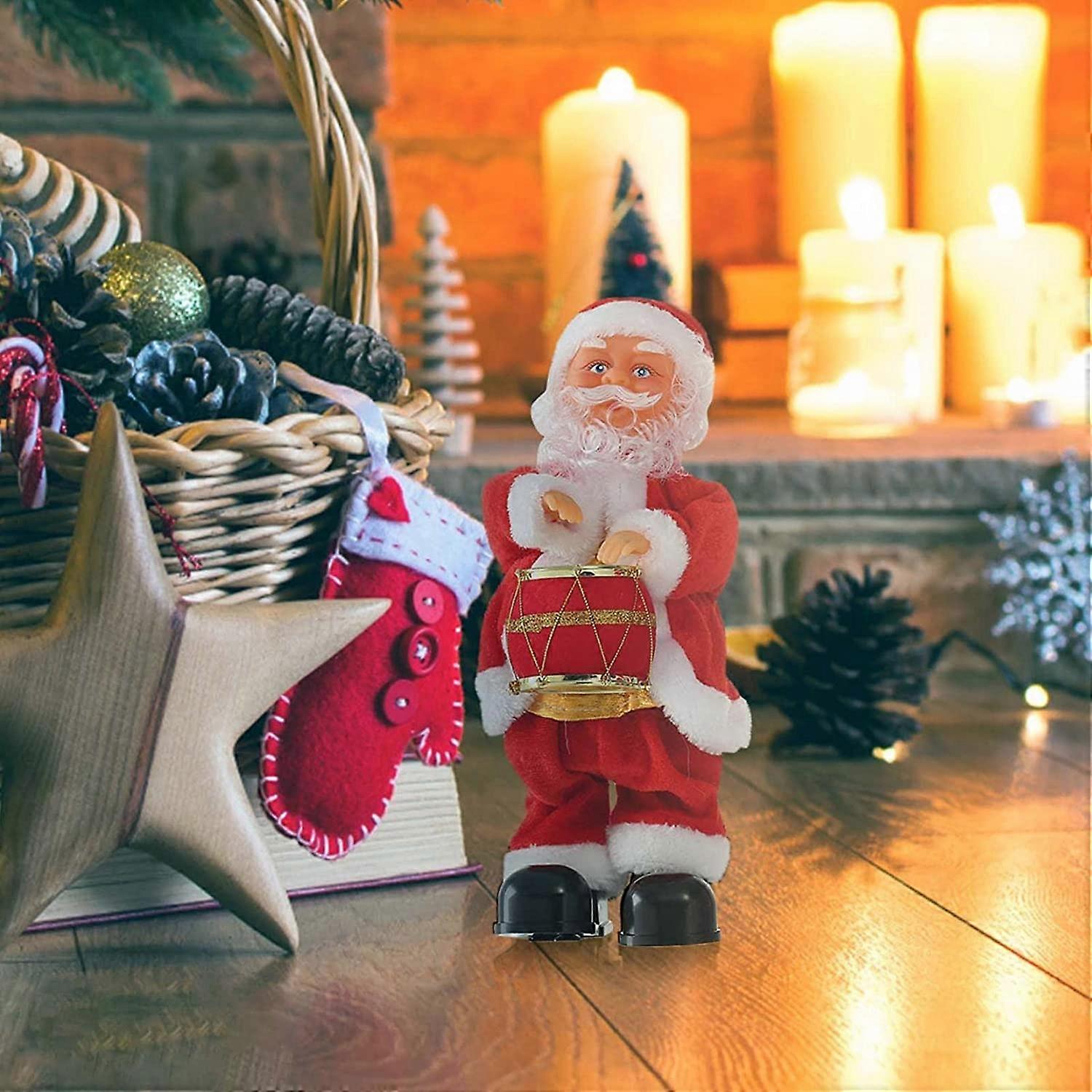 Singing Dancing Santa Foot Stepping Play Drum Christmas Santa Claus Toy ...