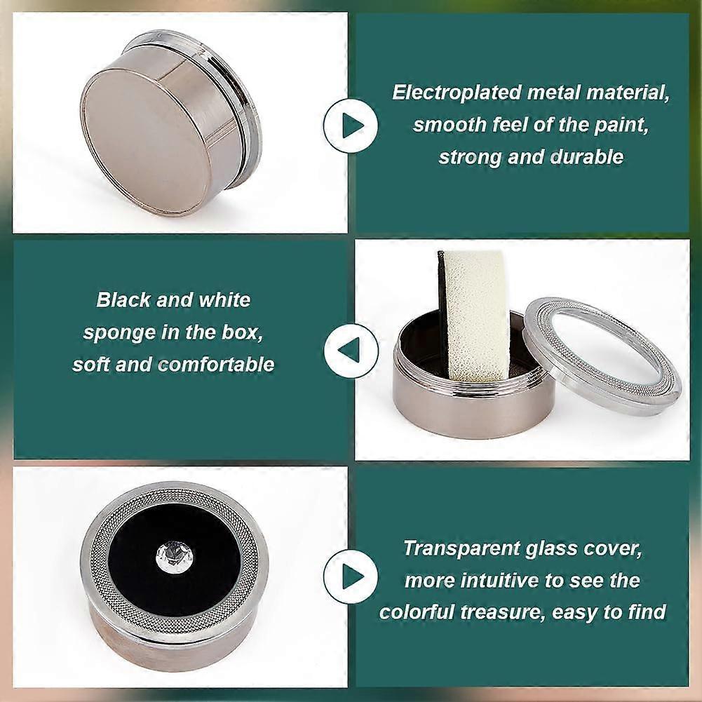 2Pcs Platinum Alloy Jewelry Gift Boxes with Velvet Cushion and Clear ...