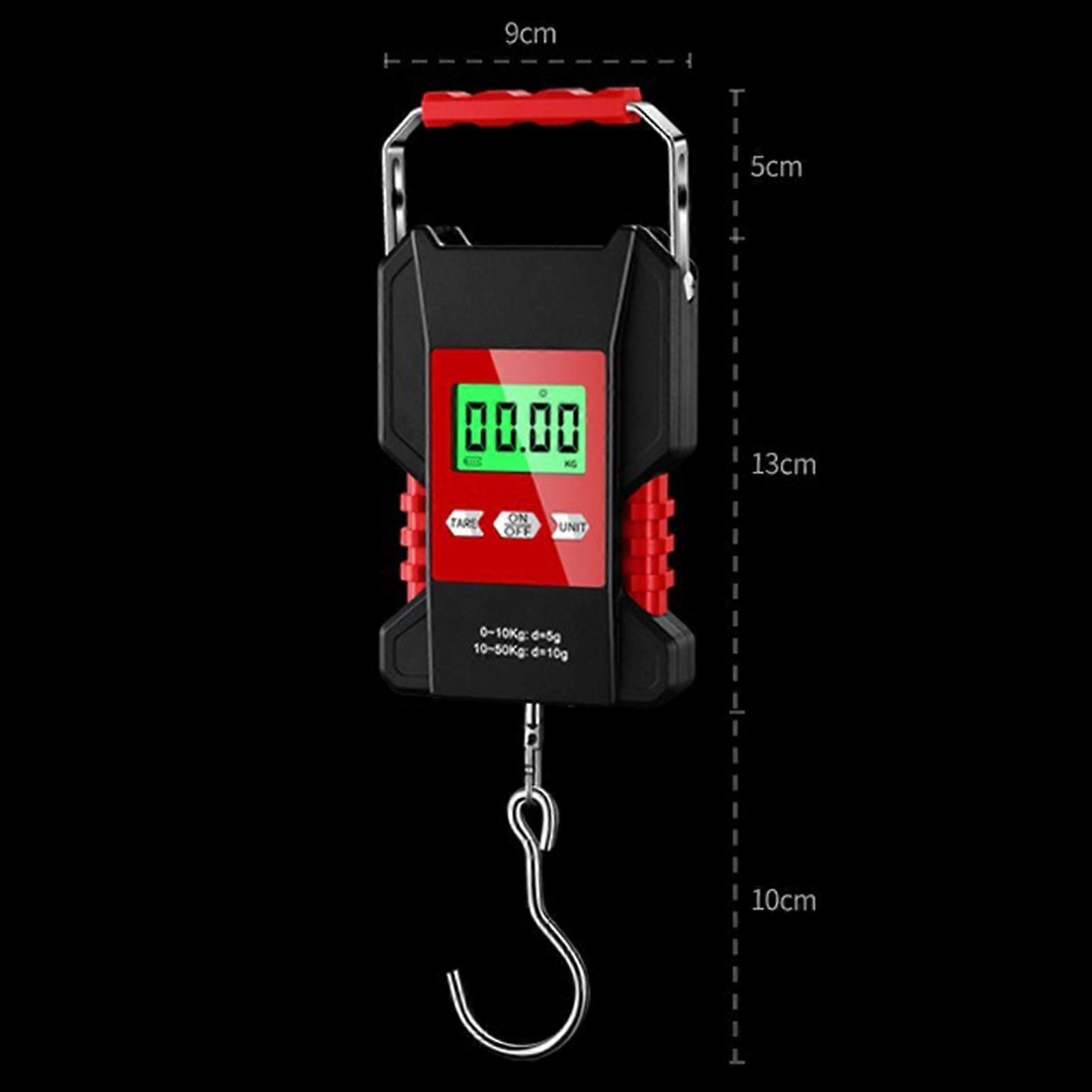 50kg Fishing Scale with Hook Built-in Tape Waterproof Weighing Portable ...