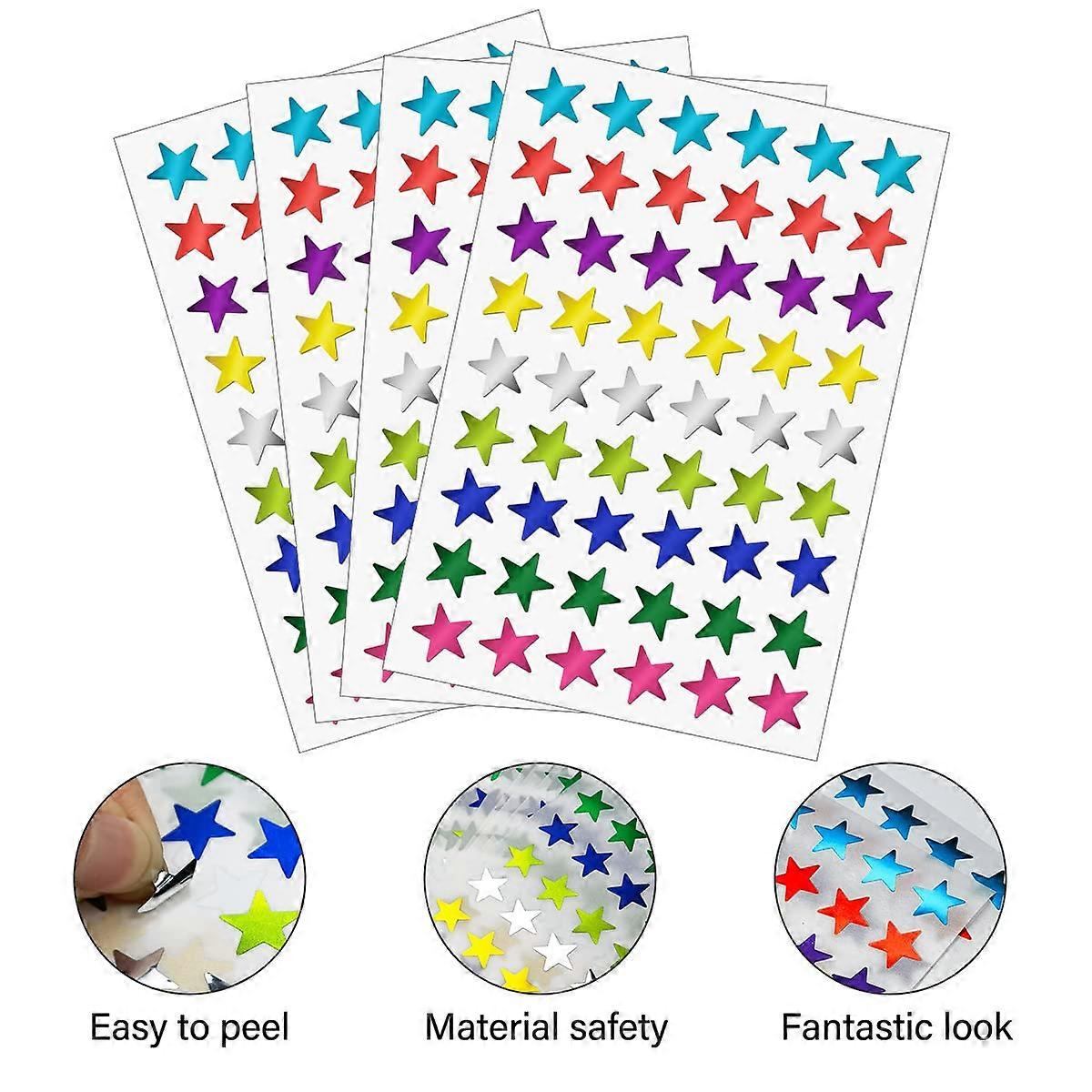 30 Sheets 9 Colors Small Foil Star Stickers - 0.5 Inch Star Stickers ...