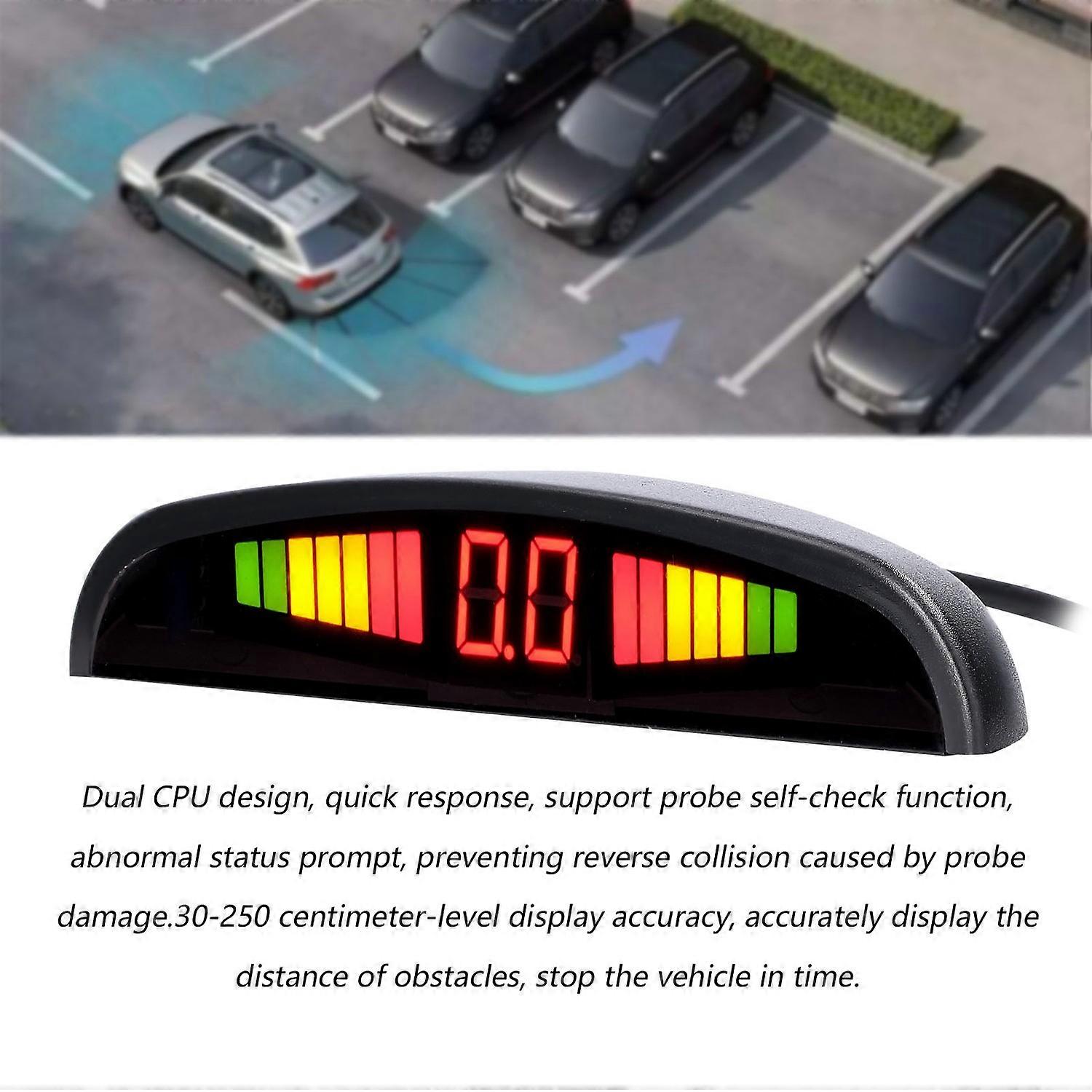 Car Parking Sensor Rear Reversing Radars System With 4 Parking Sensors Distance Detection Led