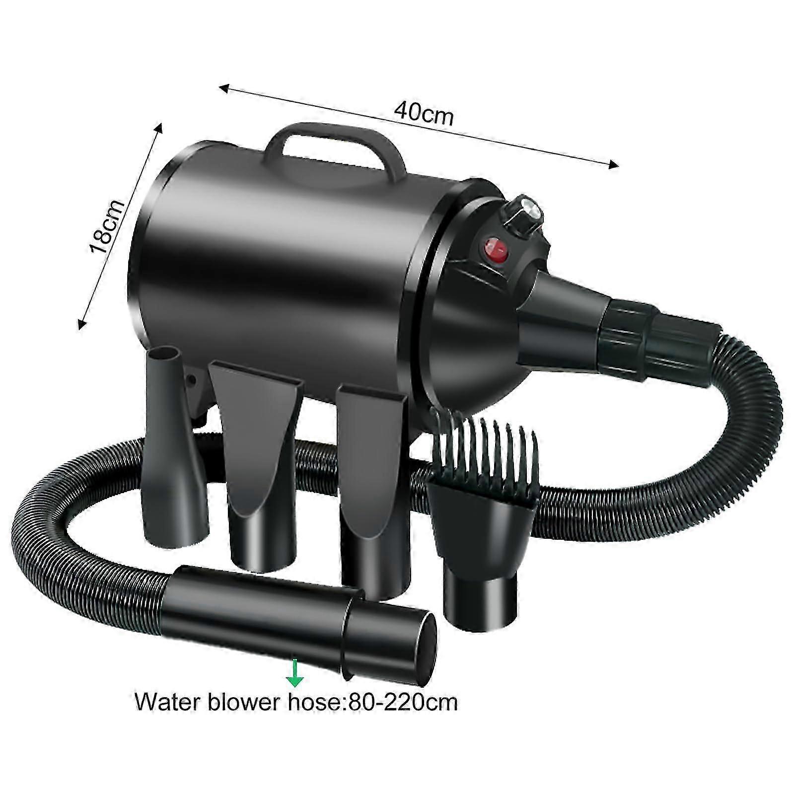 Dog Hair Dryer Low Noise Adjustable Dog Blower with 4 Nozzles for Large ...