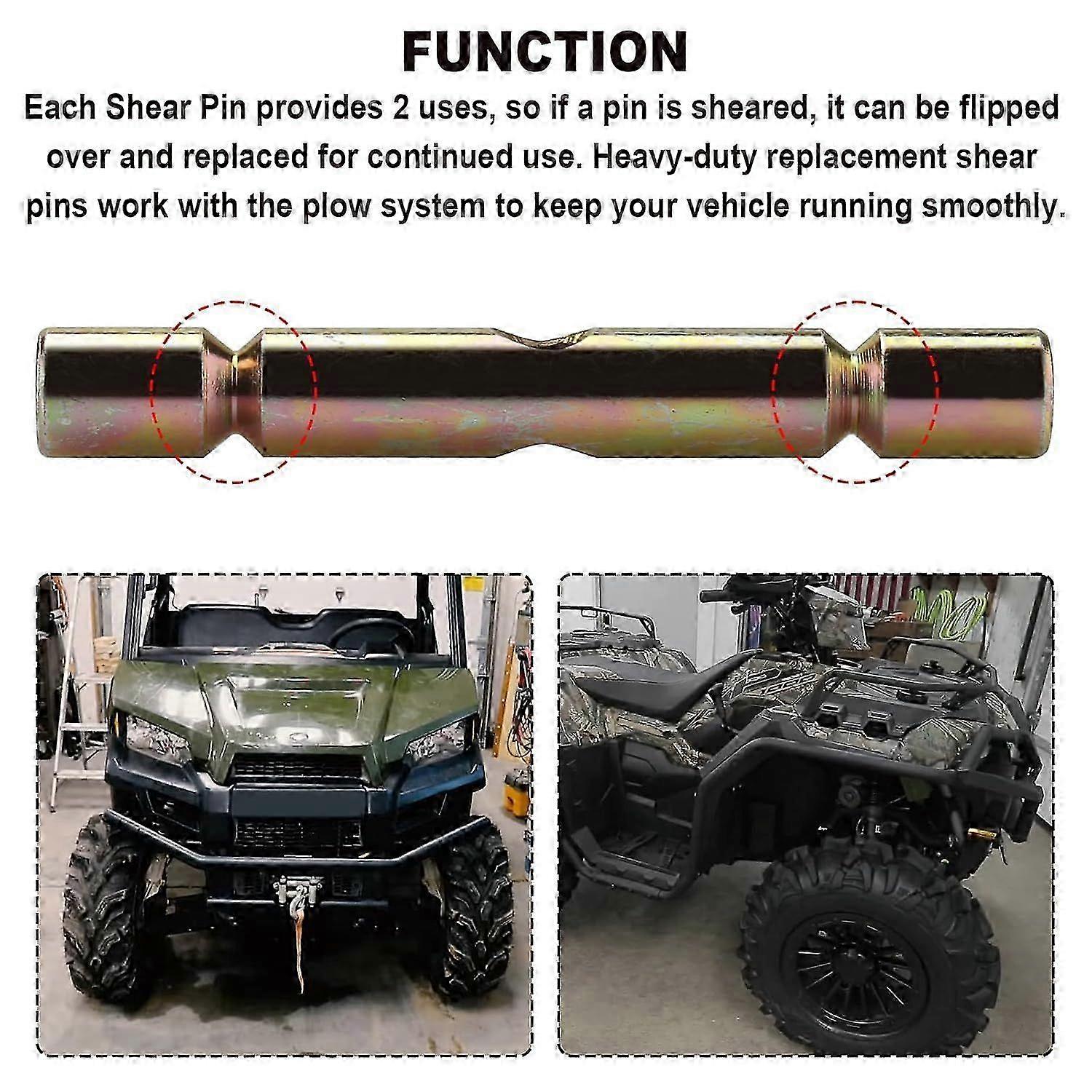 Glacierfits Snow Plow Pins (4-Pack) for Polaris ATV Plows | Fruugo UK