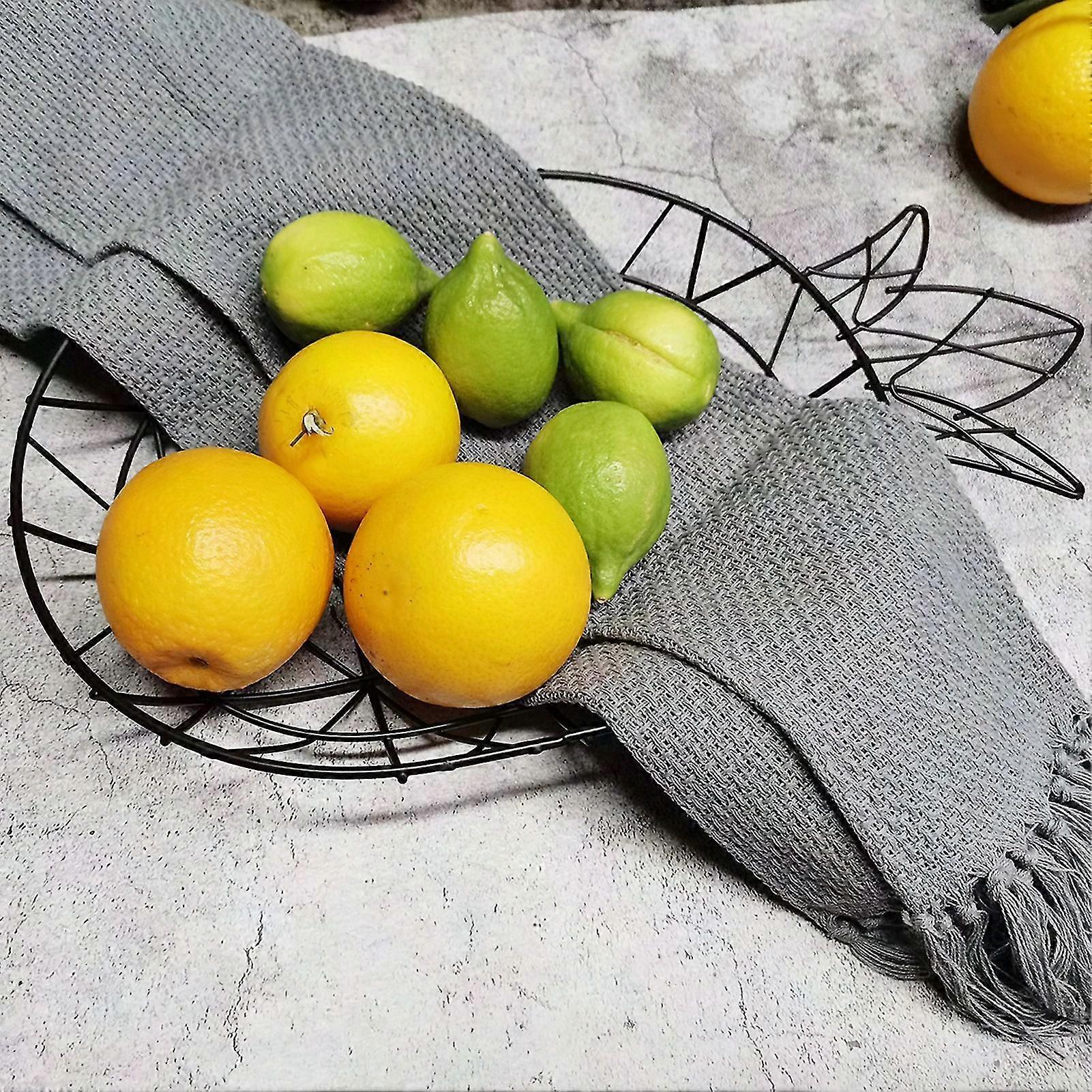 Black Metal Wire Fruit Bowl for Fresh Produce Storage | Fruugo UK