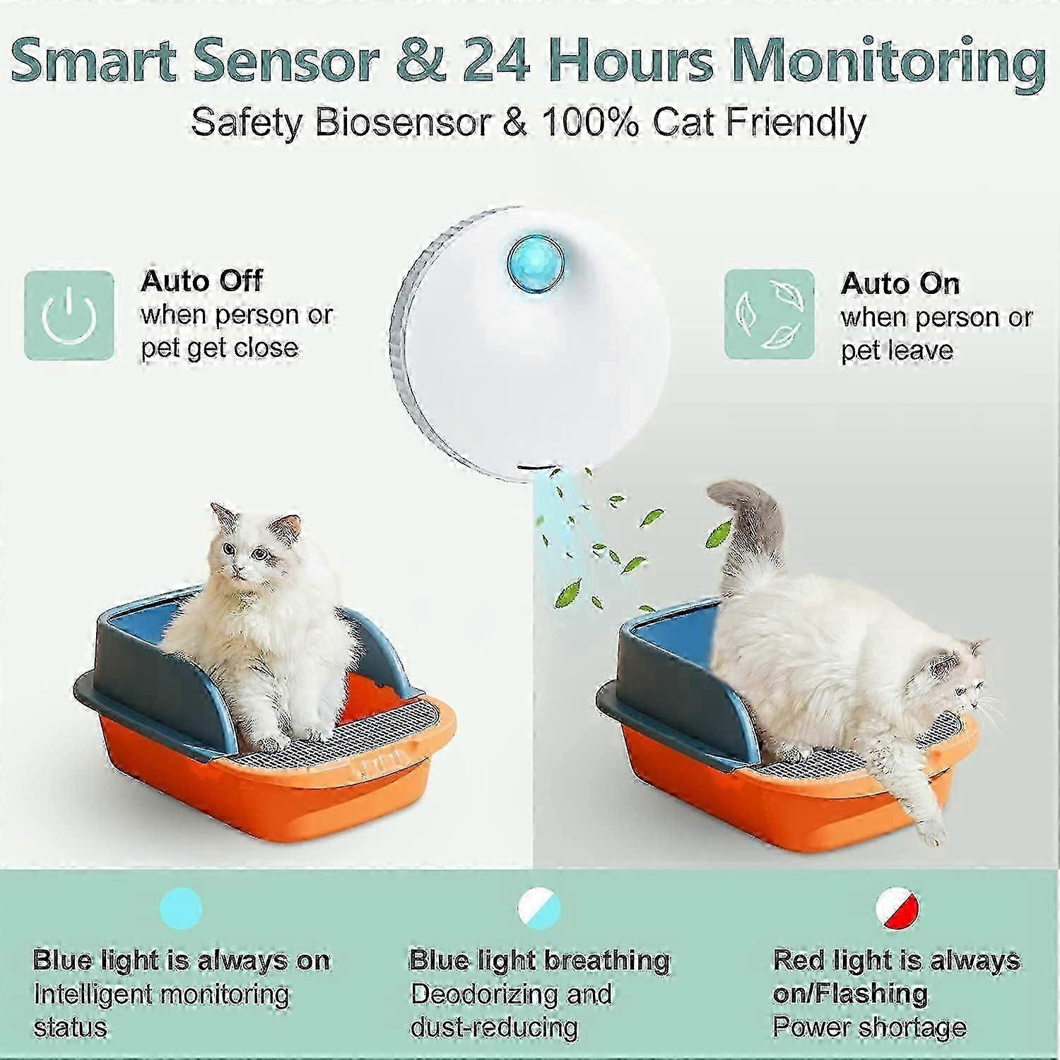 Smart Cat Odor Purifier For Cats Litter Box Deodorizer Dog Toilet ...