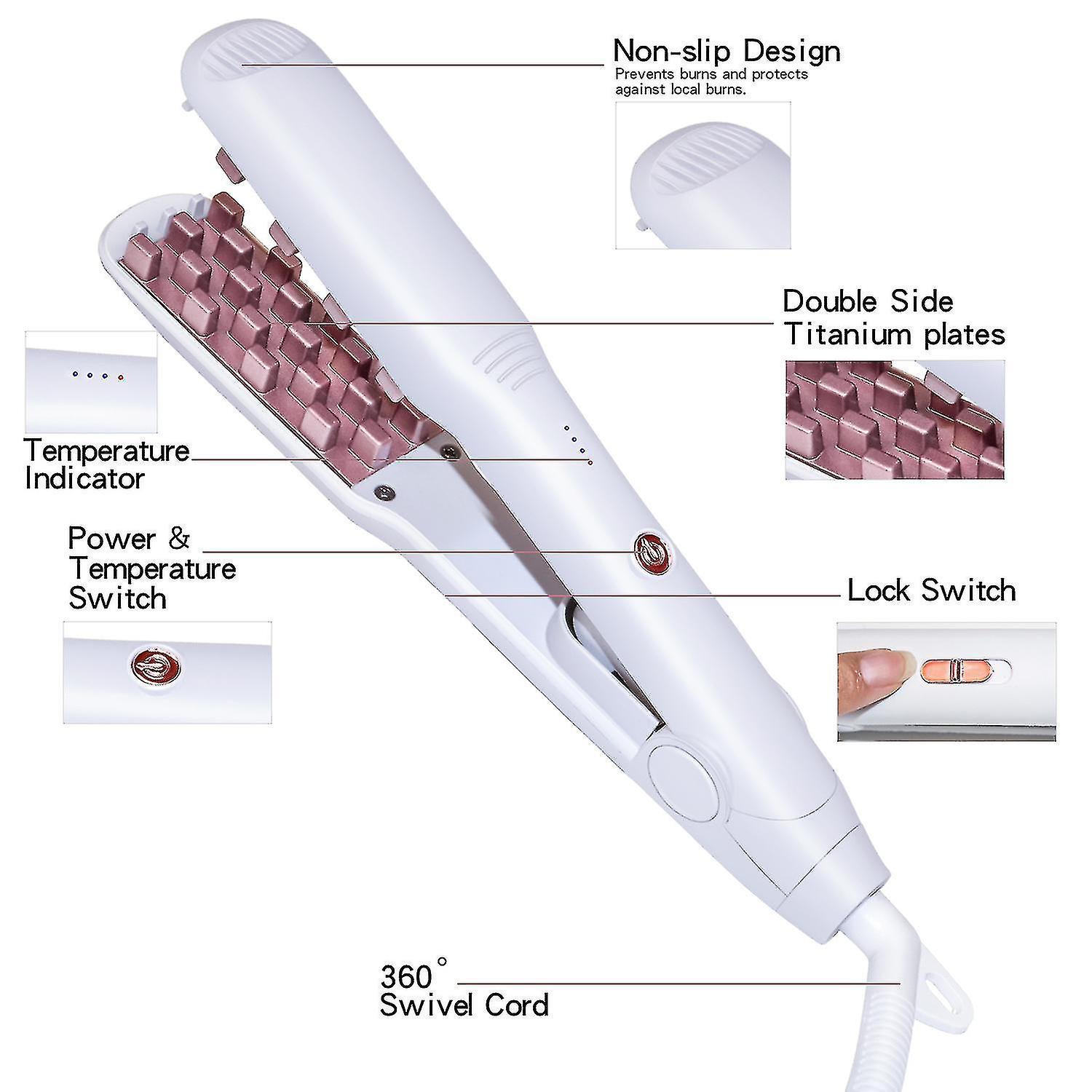 Mini Bouffant Anion Curler Root Corn Beard Grid Curl Straight Double ...