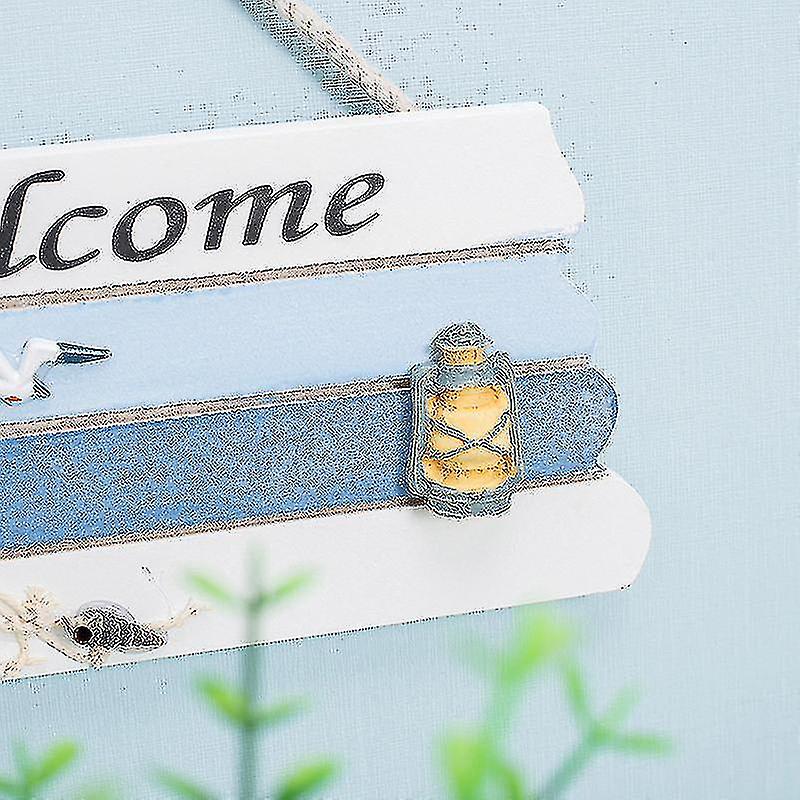 1 Piece Mediterranean Nautical Wooden Welcome Sign, Beach Style Welcome ...