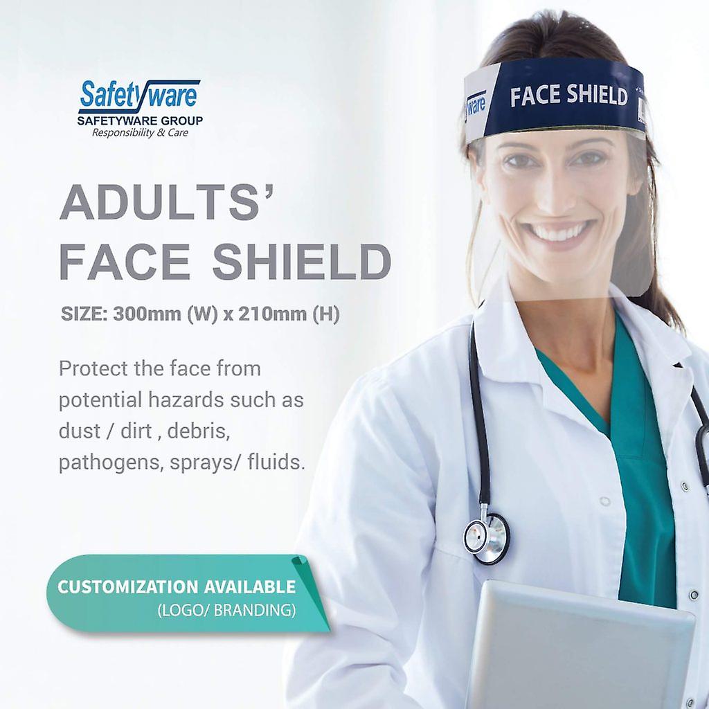 10X Safetyware Safety Full Face Shield Mask Clear Protection Anti-fog ...