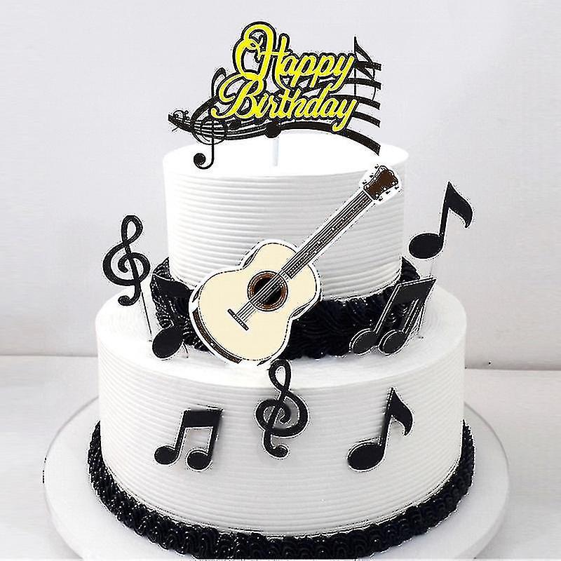 1 Set Cute Musical Notes Cake Topper Music Instruments Festival Cupcake ...