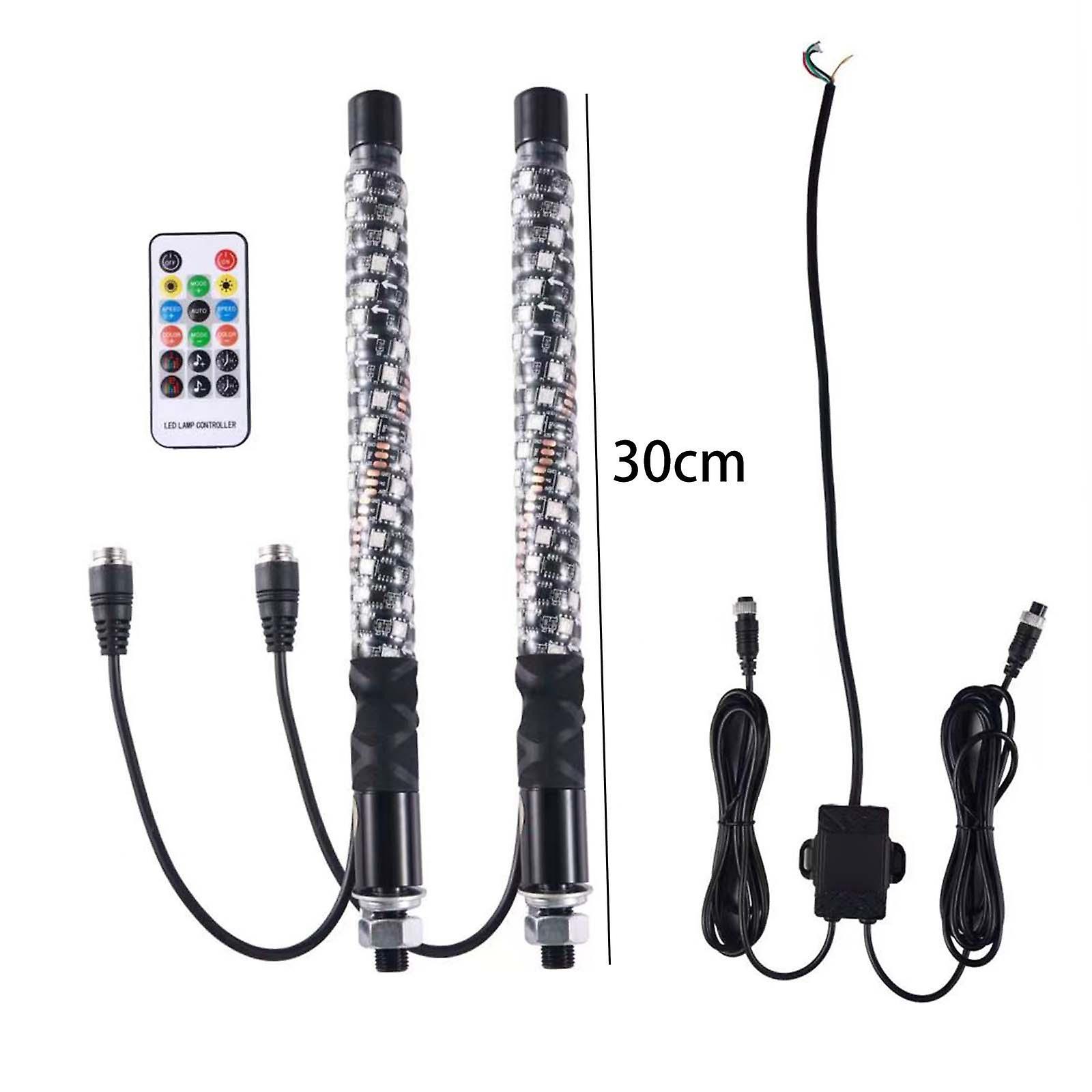 Lighted Antenna whips Spiral Lamp Flagpole Antenna whips RGB LED Whips ...